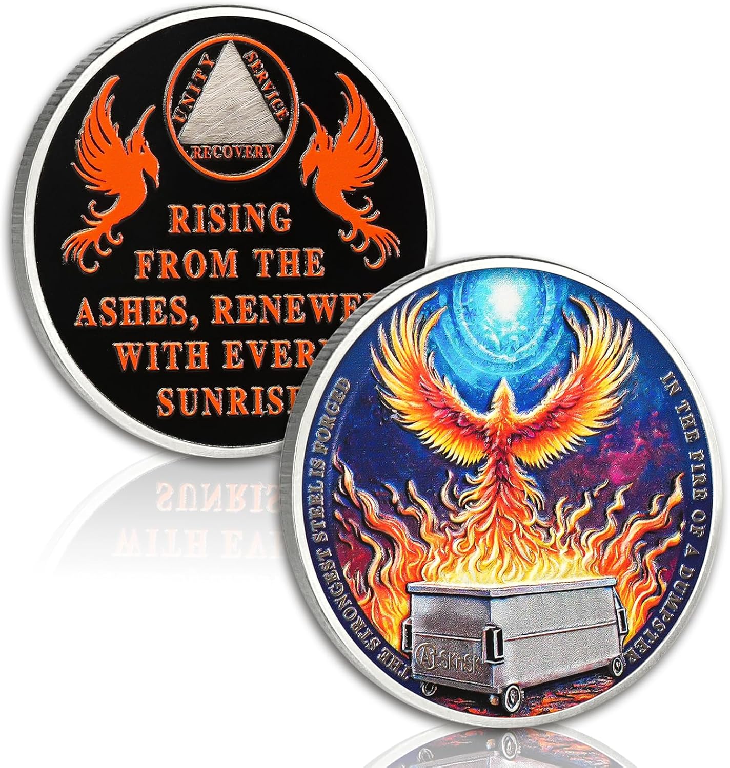 Amazon.com: Fire Phoenix Sobriety Coin, Dumpster Fire Sober Chip ...