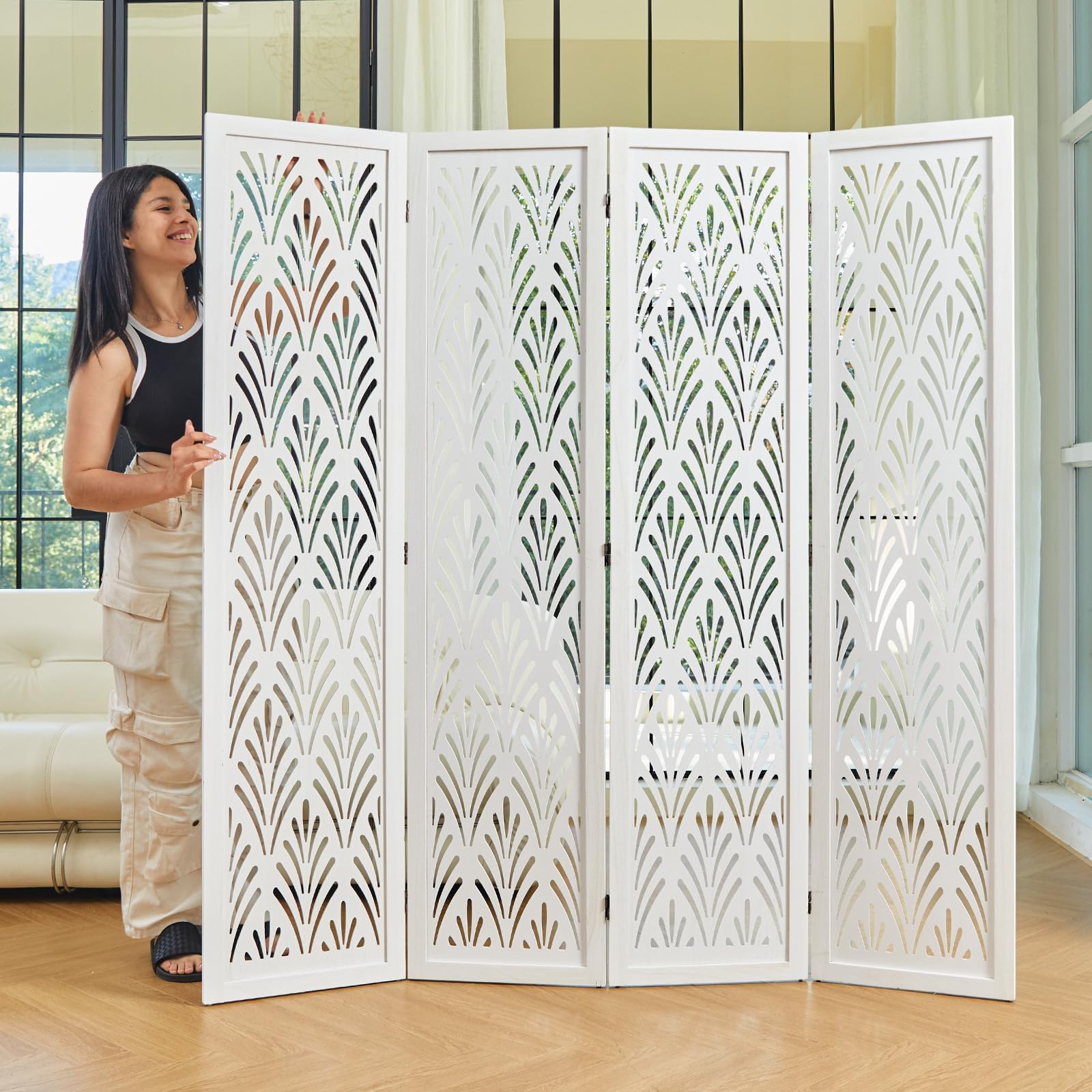 Amazon.com: Deco 79 Wooden Partition Room Divider Screen 3 Panel ...