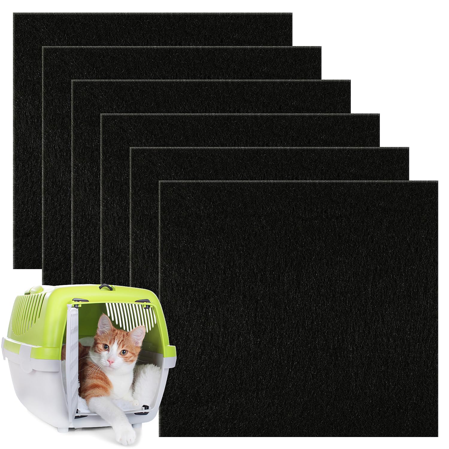 Snapklik.com : Resinta 6 Pack Cat Litter Box Charcoal Filter 6 X 6.5 ...