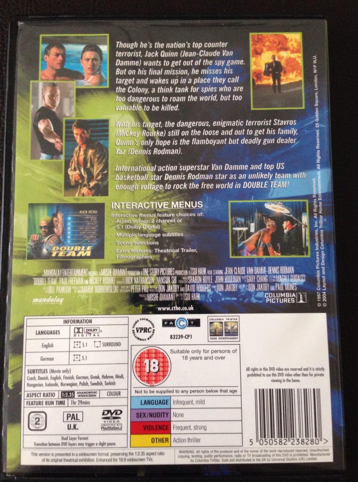 Double Team [VHS] : Jean-Claude Van Damme, Dennis Rodman, Mickey Rourke ...