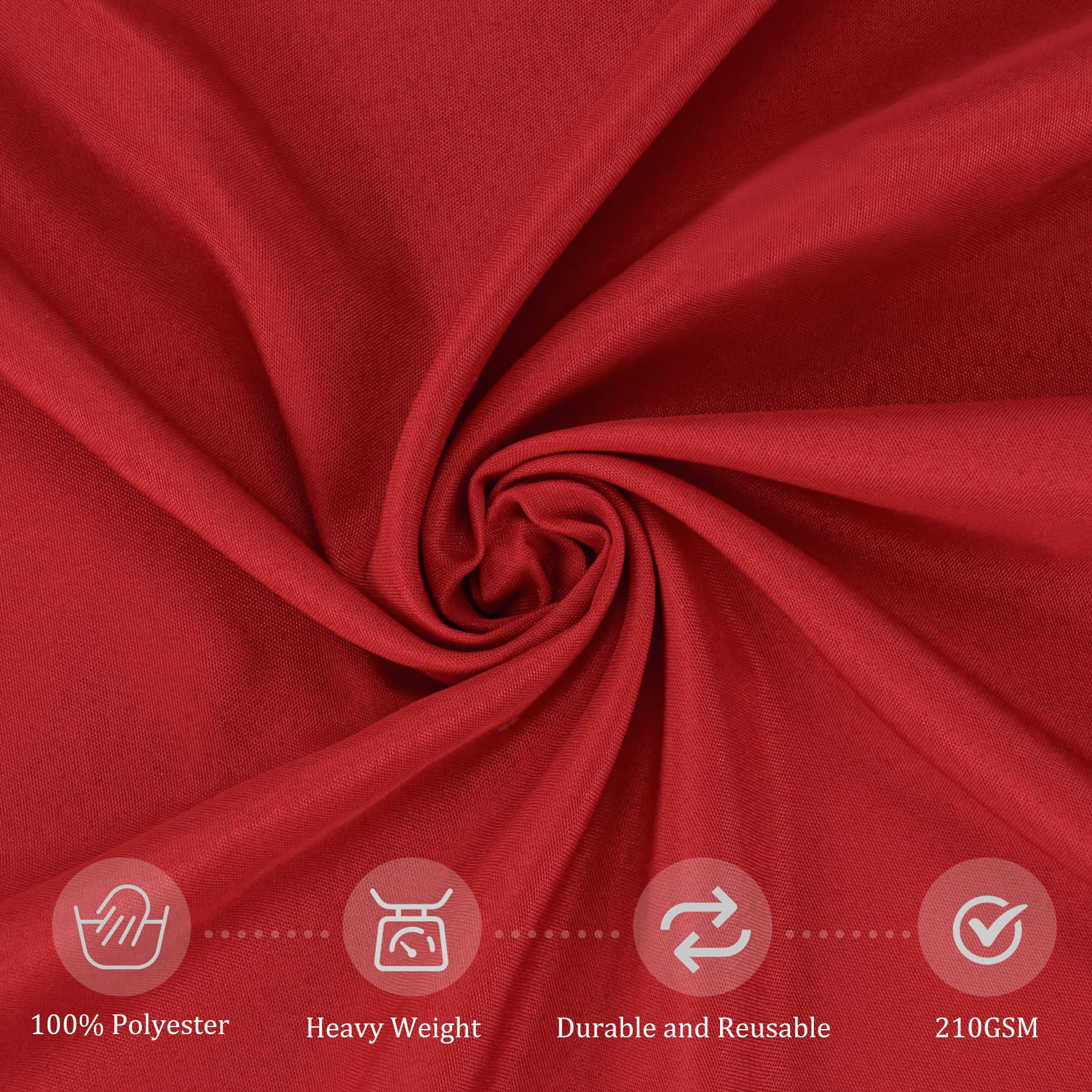 8 Pack Thick Premium Round Tablecloth 90 Inch Red Round Table Covers ...