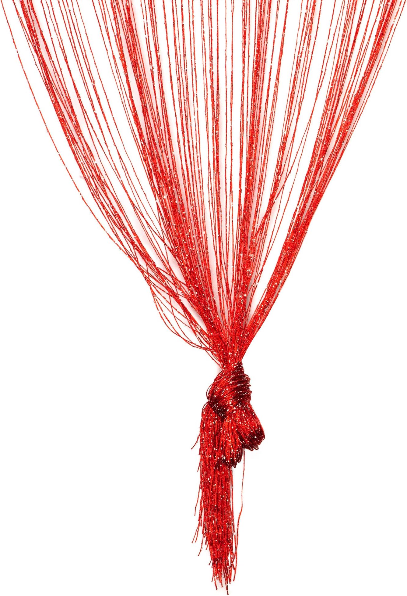TRIXES String Dew Drop Curtain - Glitter Thread Red - Door or Window ...