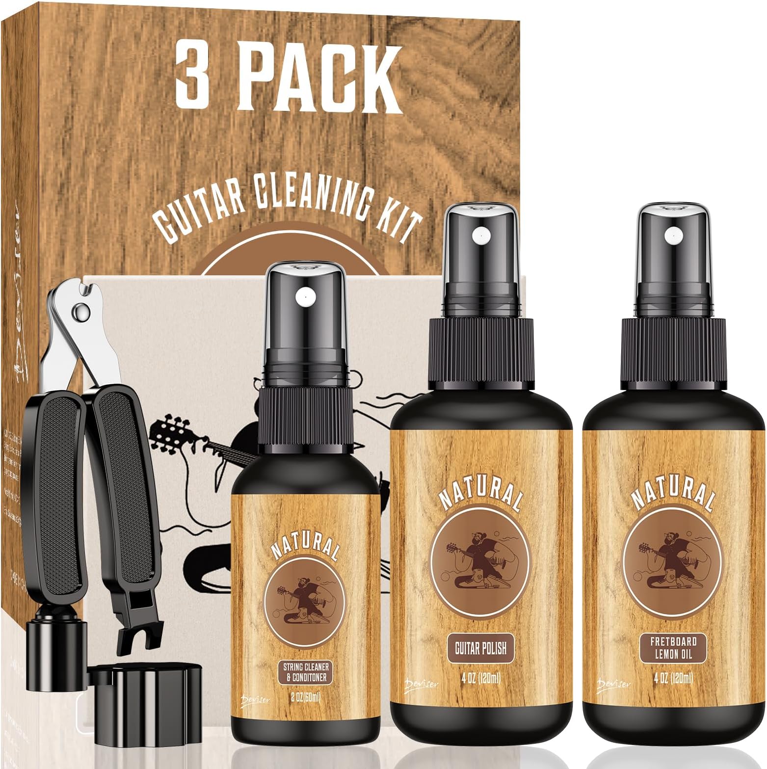 Amazon.com: Deviser Guitar Cleaning,All IN ONE Kit,fretboard Lemon oil ...