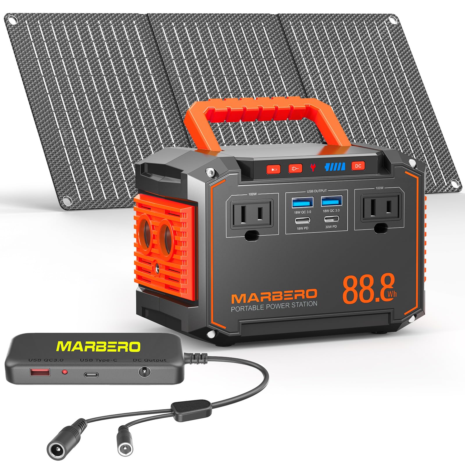 Amazon.com: MARBERO 88.8Wh Solar Generator with Solar Panel and ...