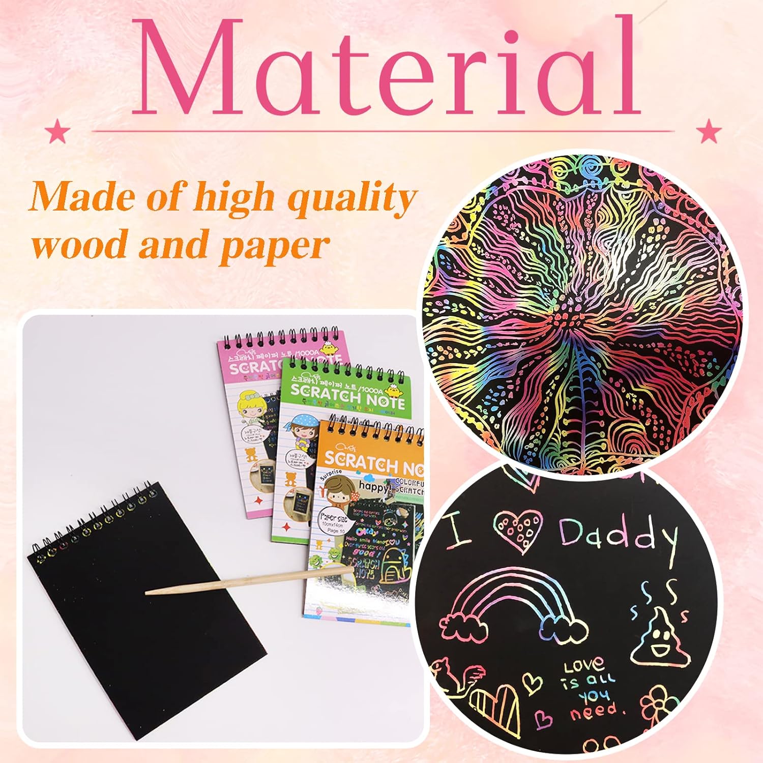 Buy 24 Pcs Scratch Art Notebooks,Magic Scratch Painting,Rainbow Scratch ...