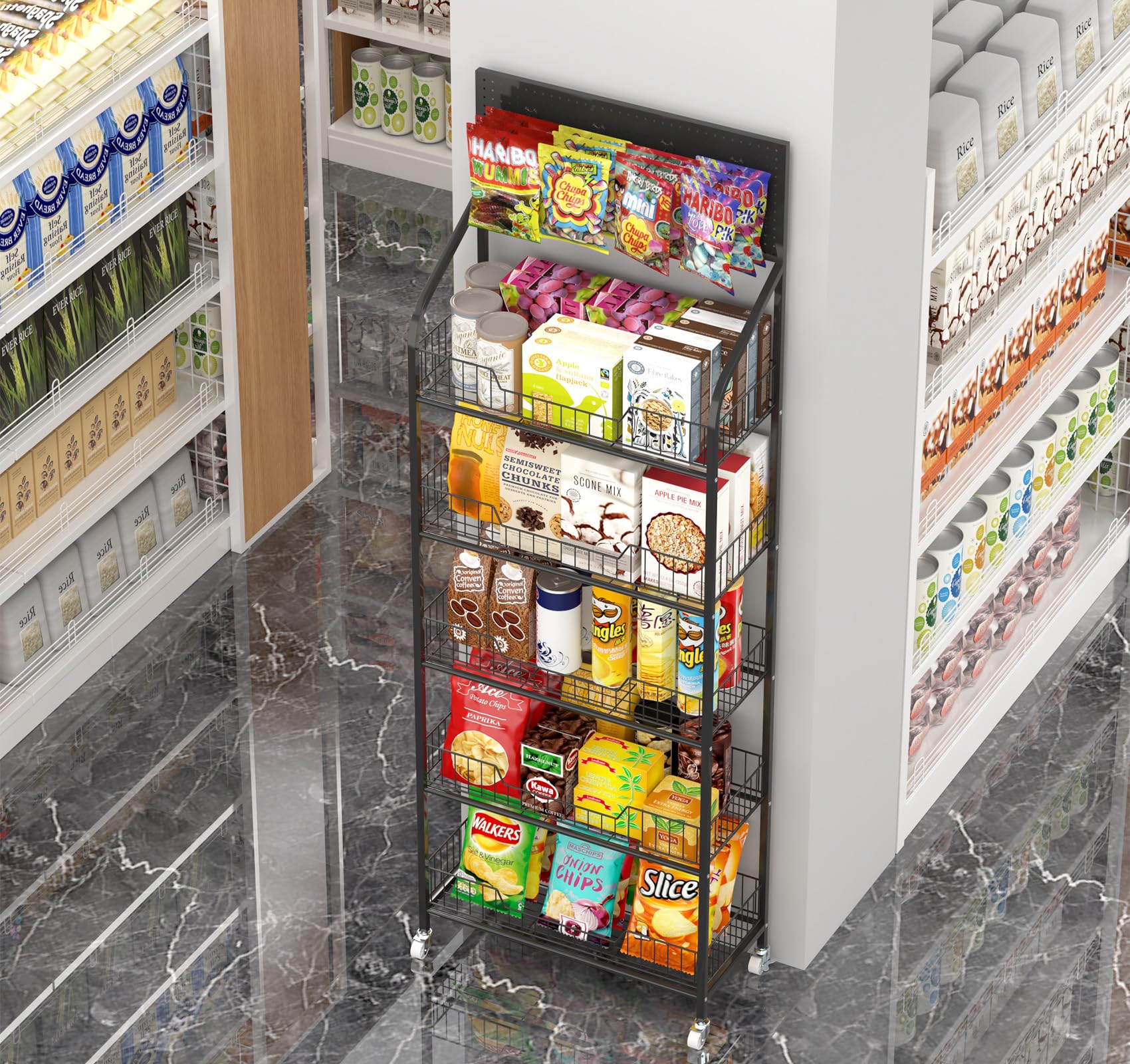 Snapklik.com : Nisorpa 5 Tier Supermarket Retail Display Rack, Free ...