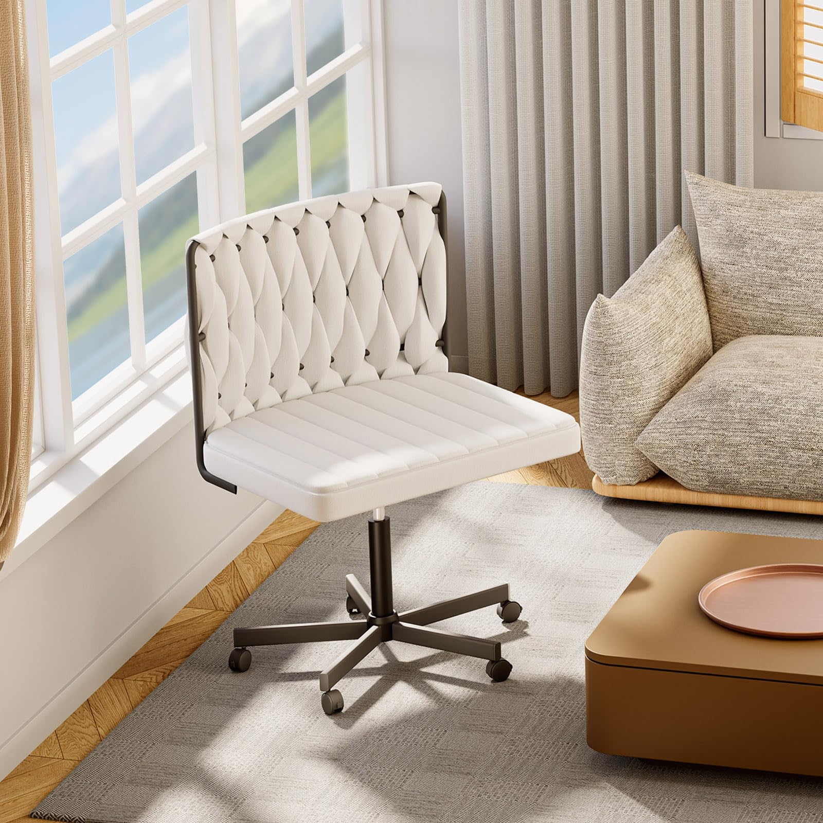 Amazon.com: Criss Cross Chair with Wheels, Comfy Cross Legged Chair ...