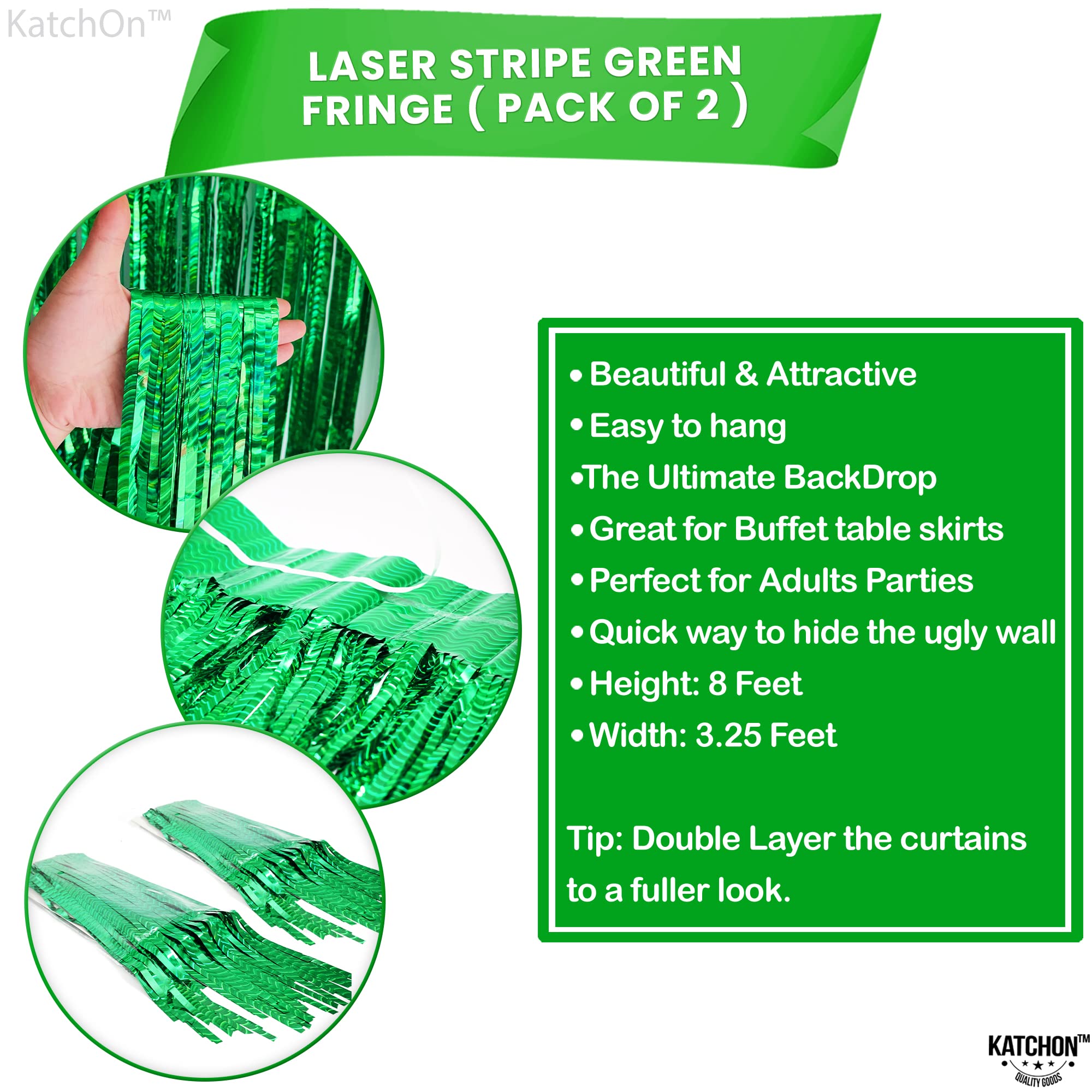 Snapklik.com : Lazer Green Streamers Backdrop - 32x8 Feet, Pack Of 2 ...