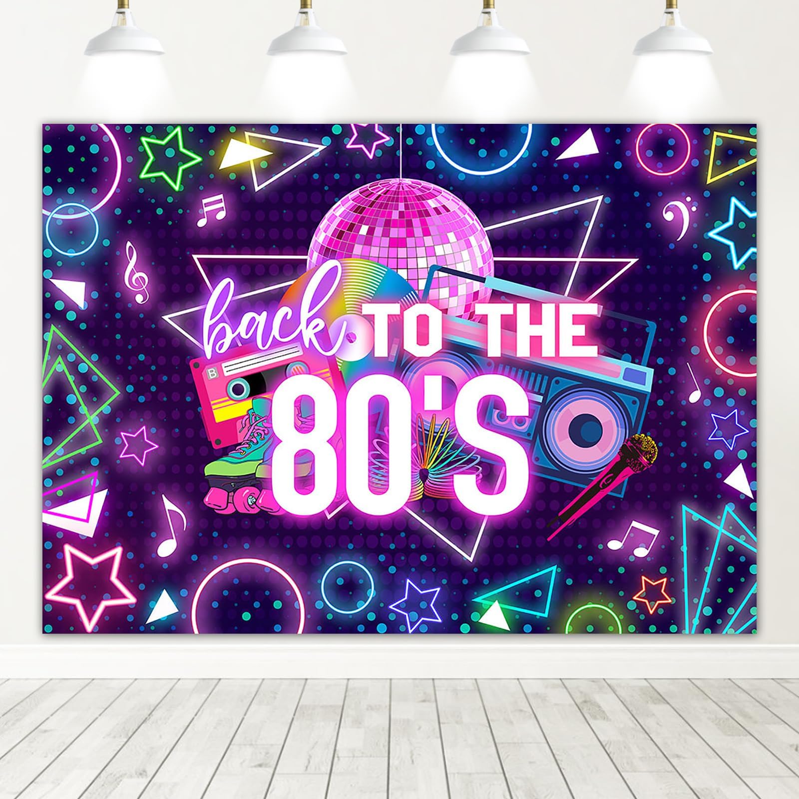 Amazon.com : Sensfun 80's Party Backdrop Back to The 80s Retro Disco ...