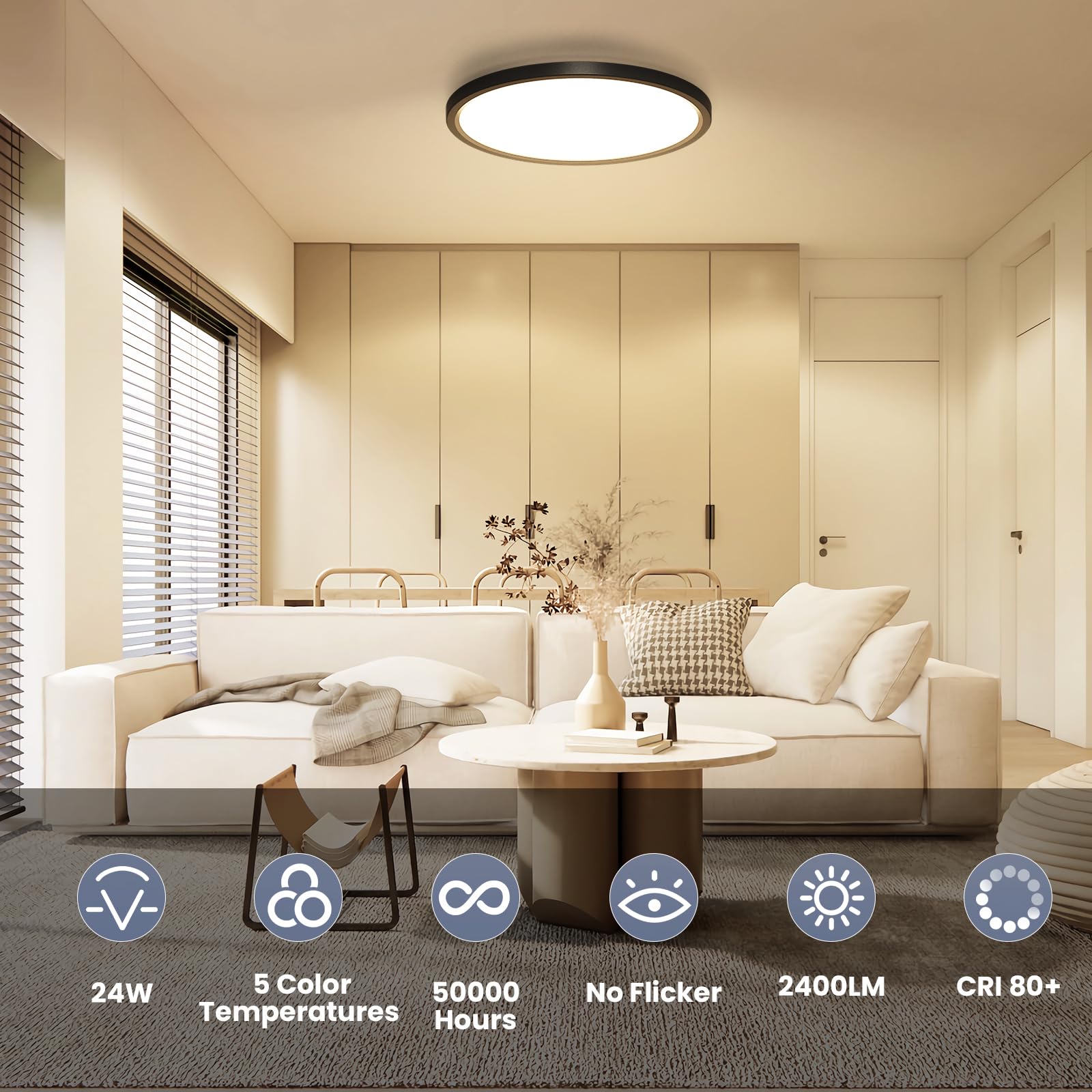 Snapklik.com : 12 Inch Flush Mount LED Ceiling Lights,Dimmable 3000K ...