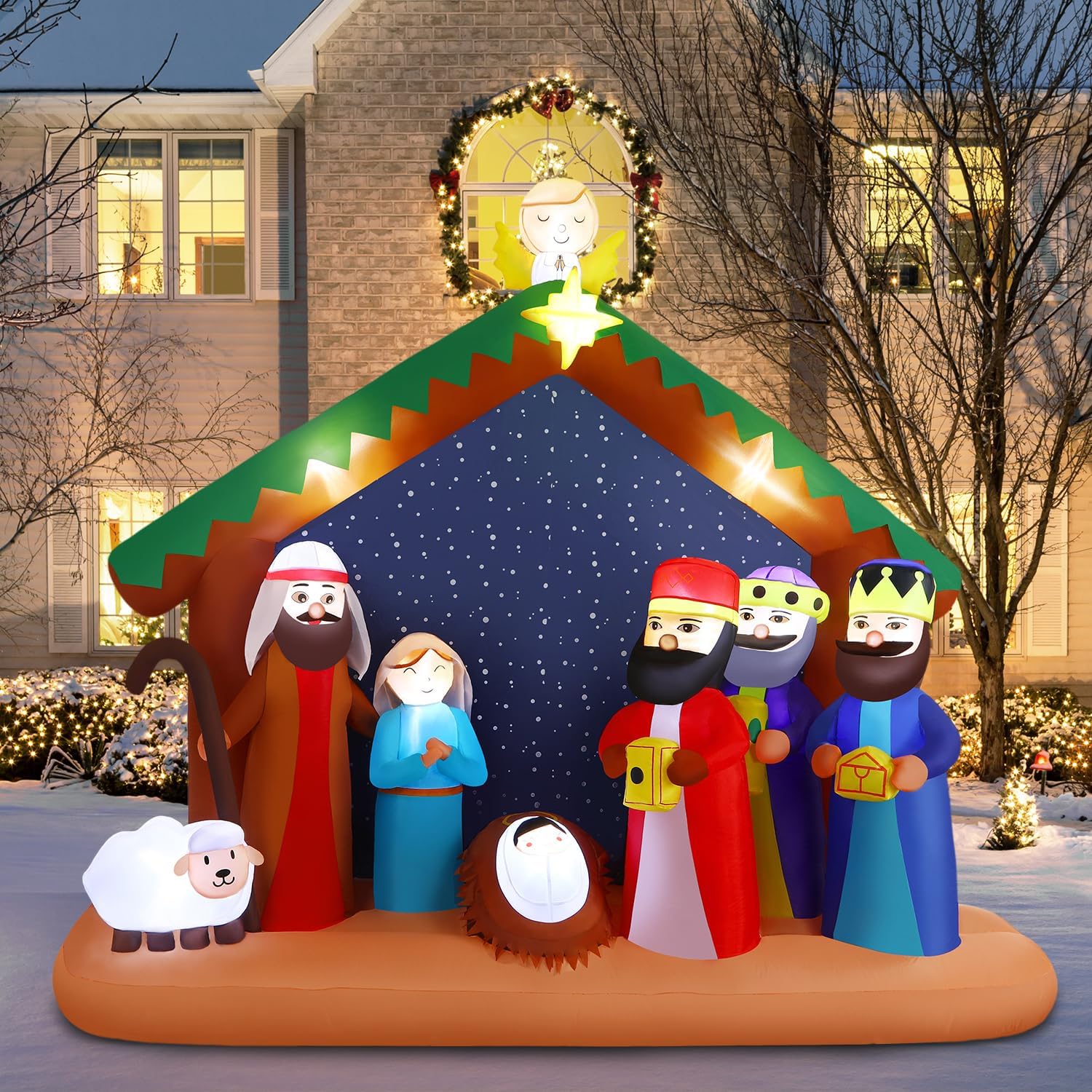 Amazon.com: Alupssuc 8ft Christmas Inflatable Nativity Scene Decoration ...
