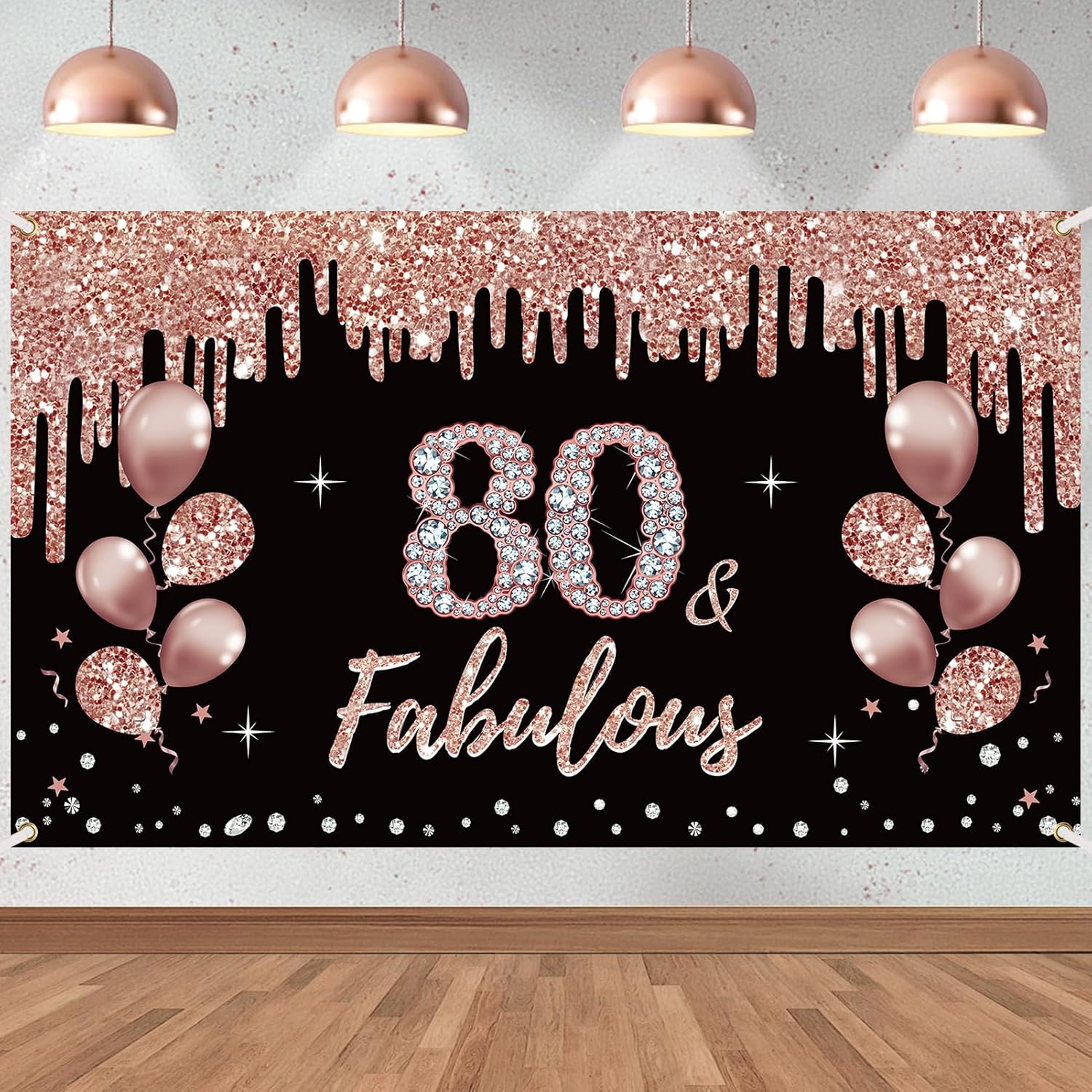 Amazon.com: 80th Birthday Decorations 80 & Fabulous Birthday Banner for ...