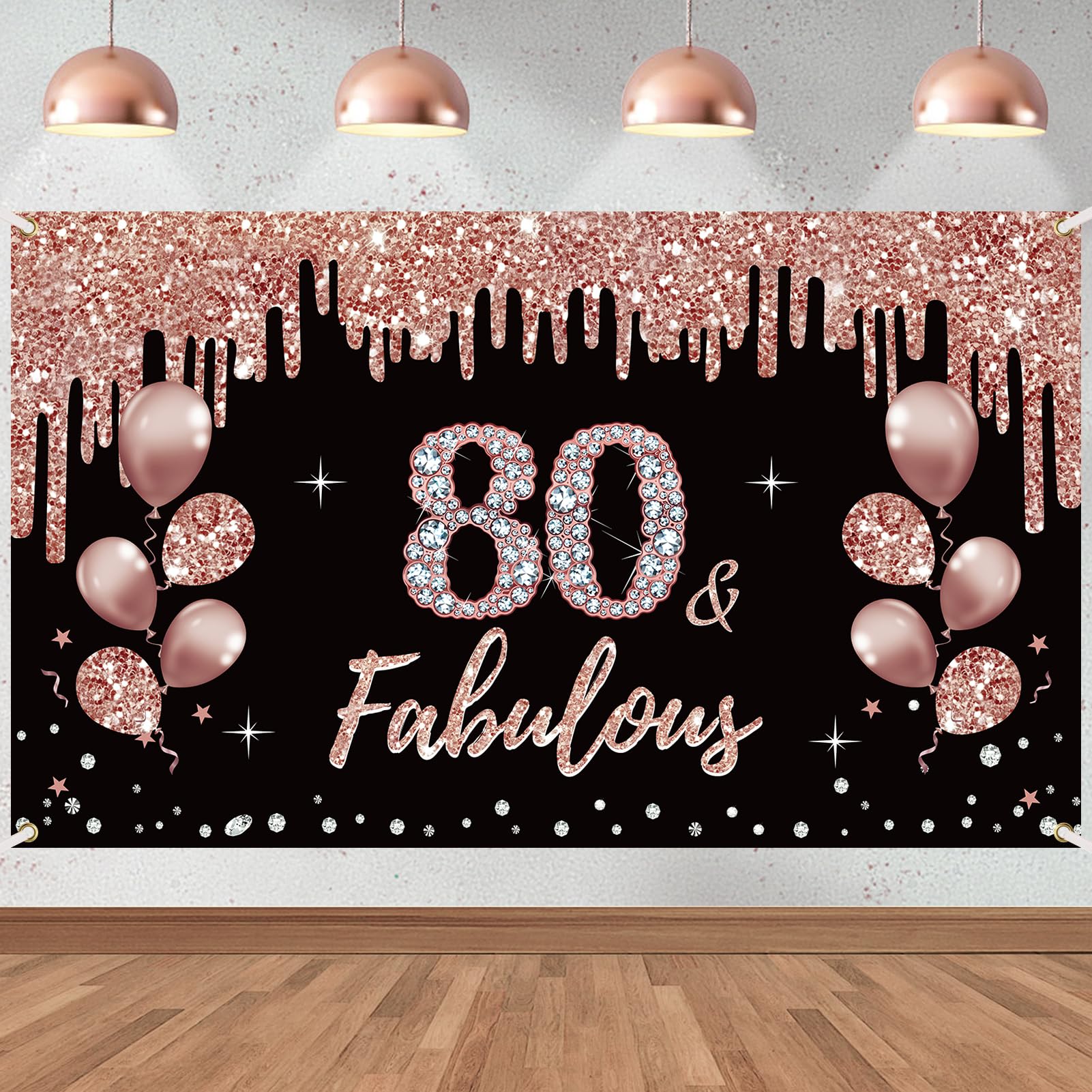Amazon.com: 80th Birthday Decorations 80 & Fabulous Birthday Banner for ...