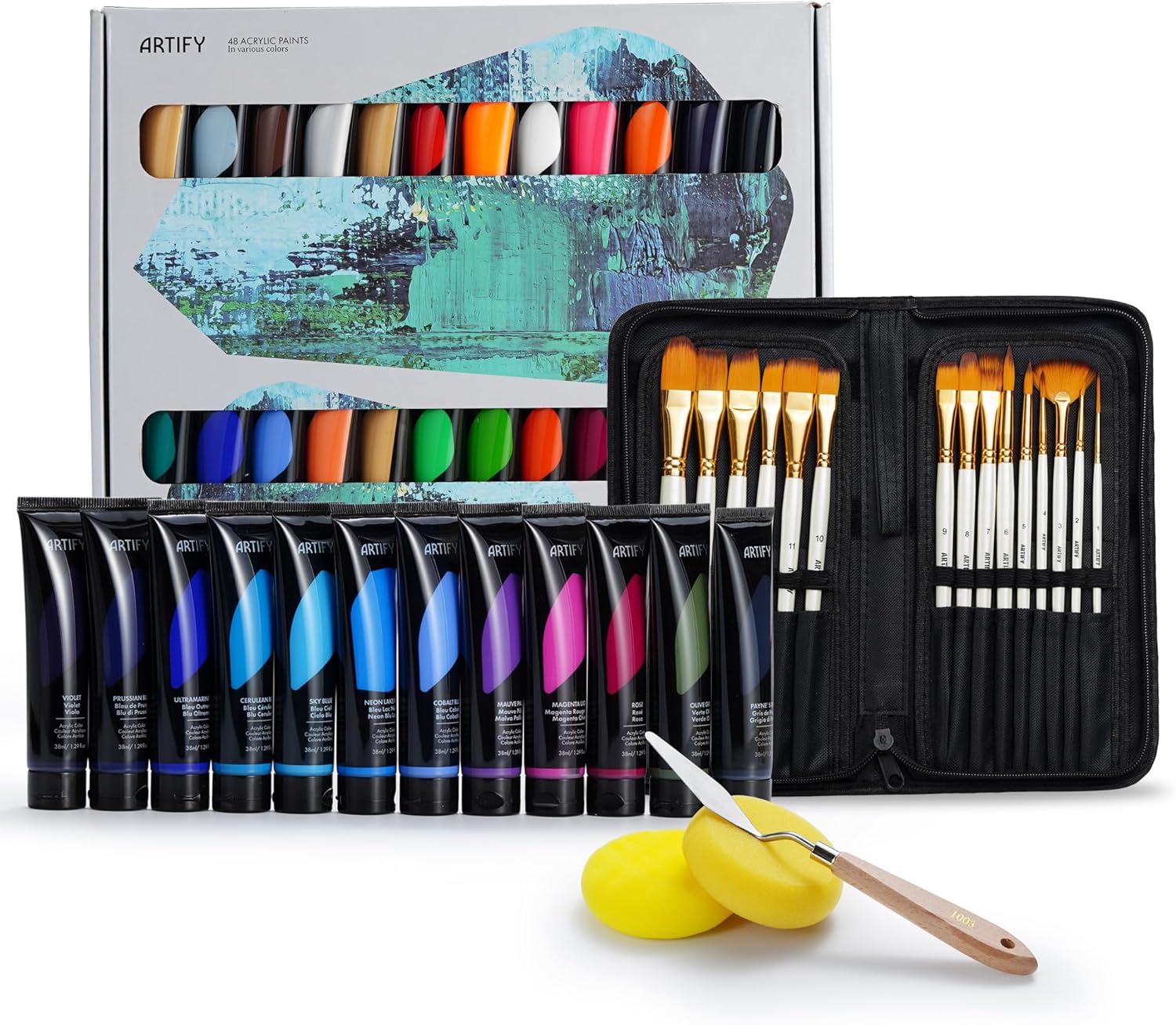 Amazon.com: ARTIFY Heavy Body 48 Colors Acrylic Paint Set, 48 Colors ...