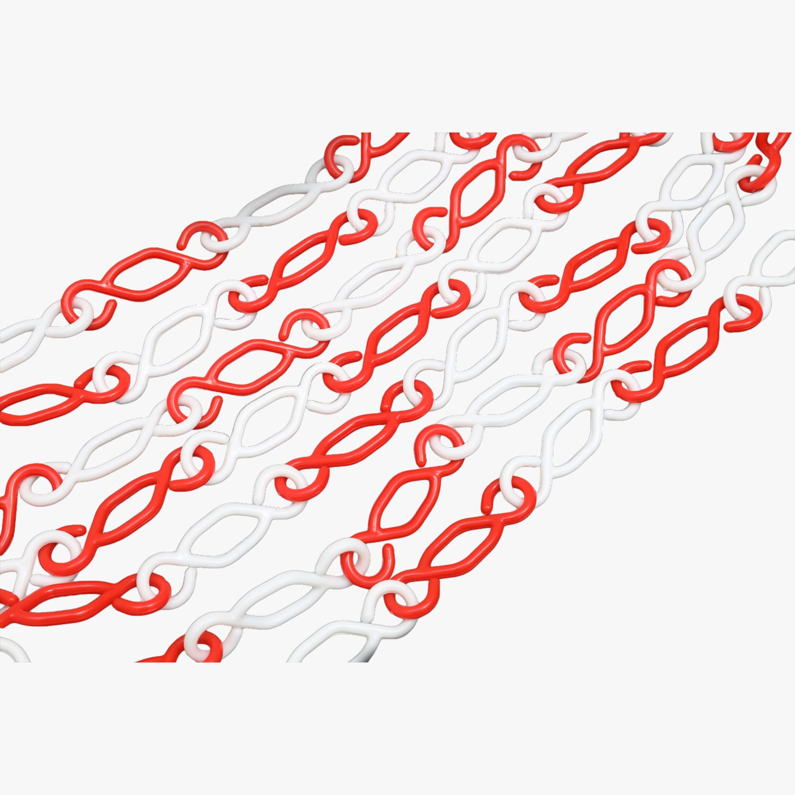 WI Hook Plastic Barrier/Safety Cone/Barricading Chain (10 m, Red and ...