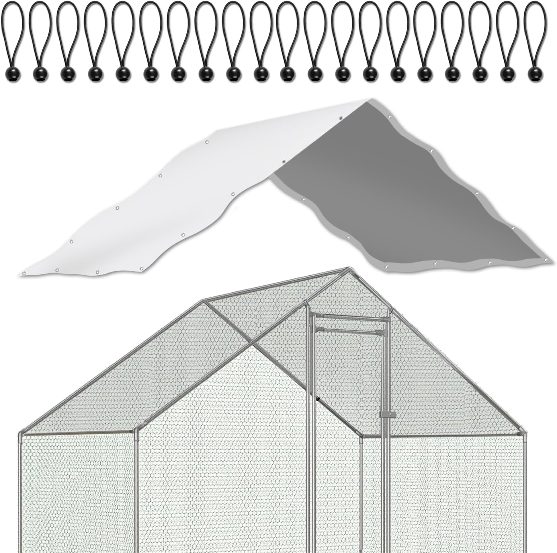 Amazon.com: 1 Pcs Outdoor Metal Chicken Coop Cover with Sun Resistance ...