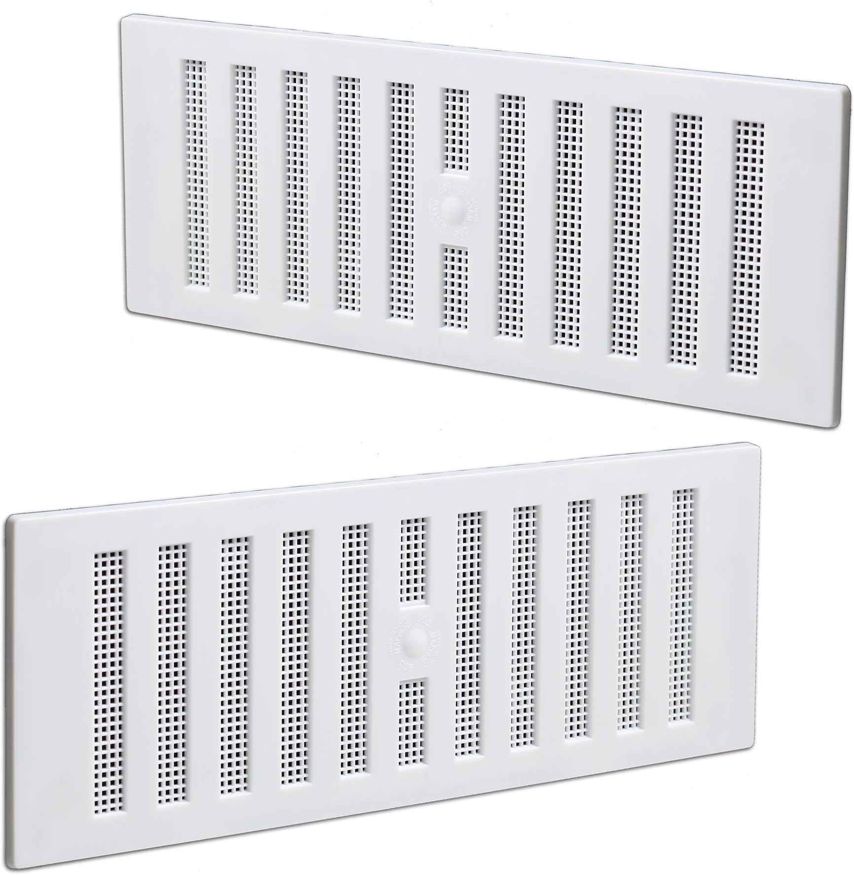 2X Hit & Miss White Adjustable Large Air Vent 11.25" x 10.5" Ventilator ...