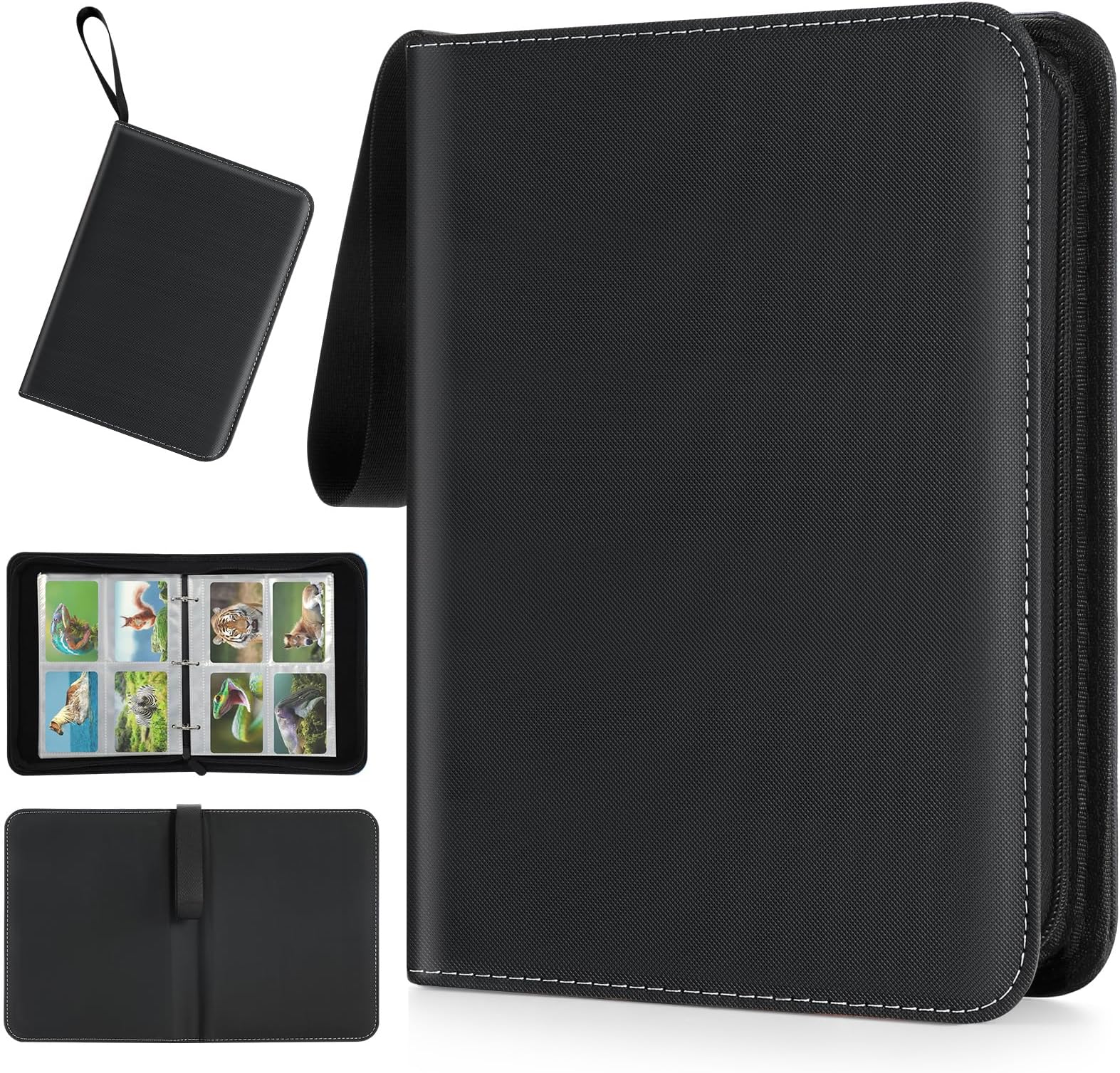 Amazon.com: Leatherette 4 Pocket Trading Card Binder Album Holder Pages ...