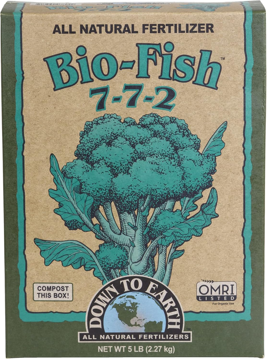 Amazon.com : Down to Earth Organic Bio-Fish Fertilizer Mix 7-7-2, 5 lb ...