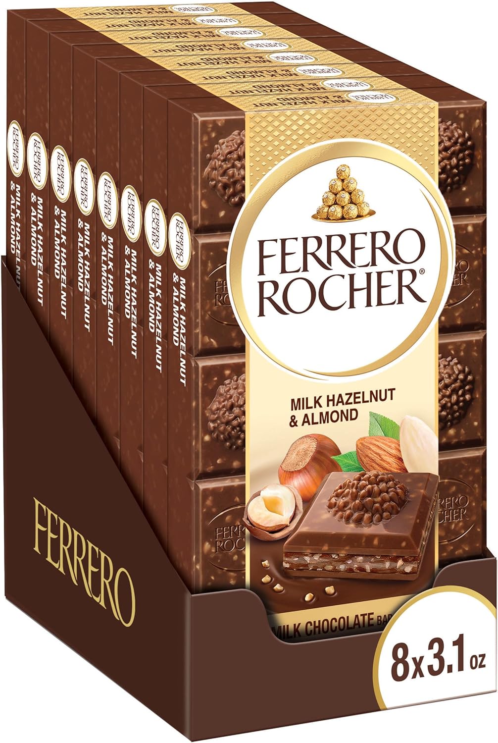 Ferrero Rocher Barras de chocolate premium, chocolate con leche ...