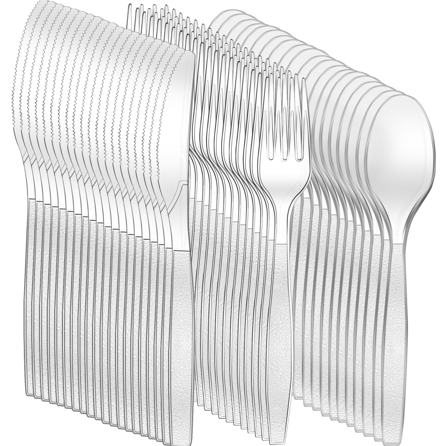 Amazon.com: 360 Pack Clear Plastic Silverware, Disposable Utensils ...