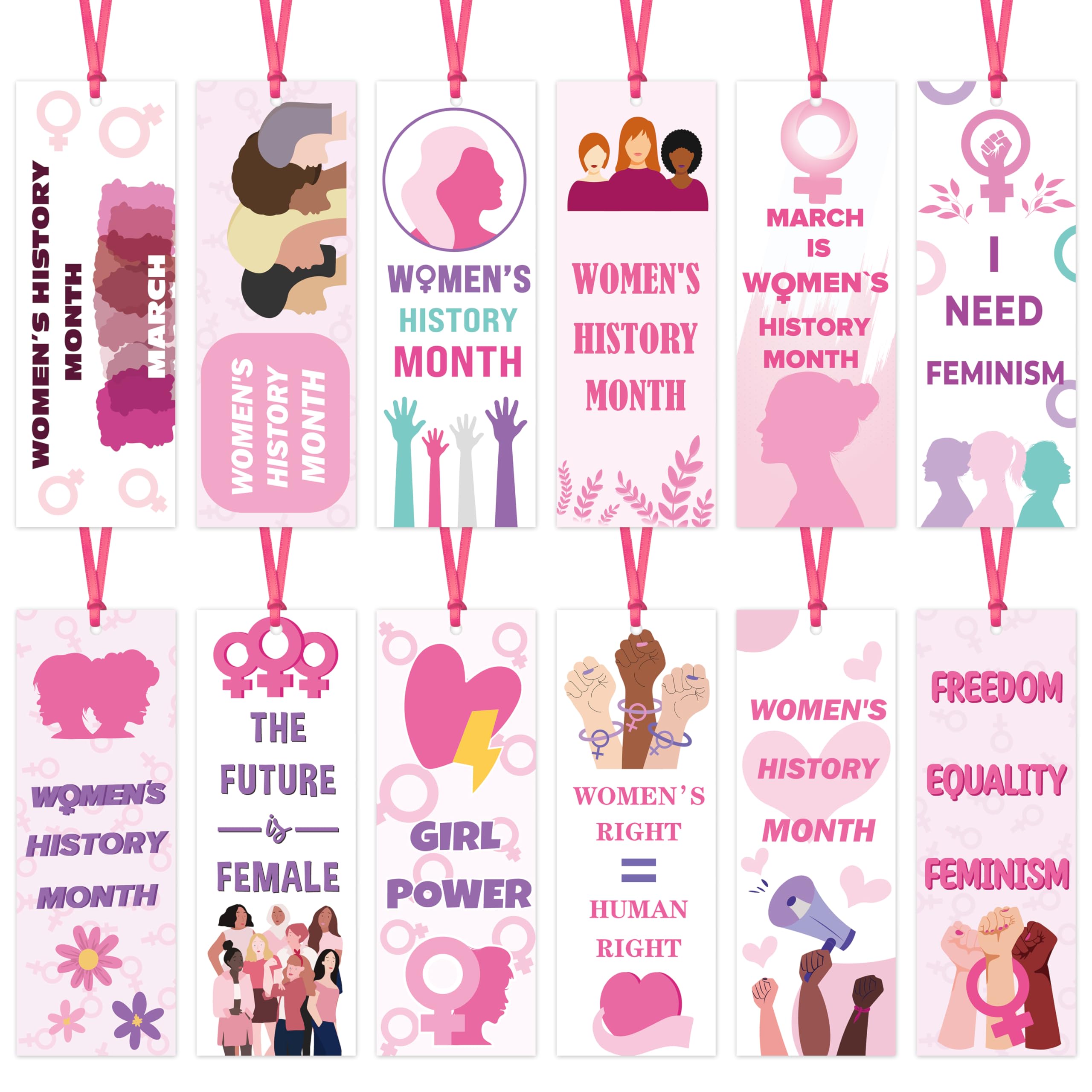 Amazon.com : Haooryx 240pcs Women's History Month Bookmarks, I Need ...