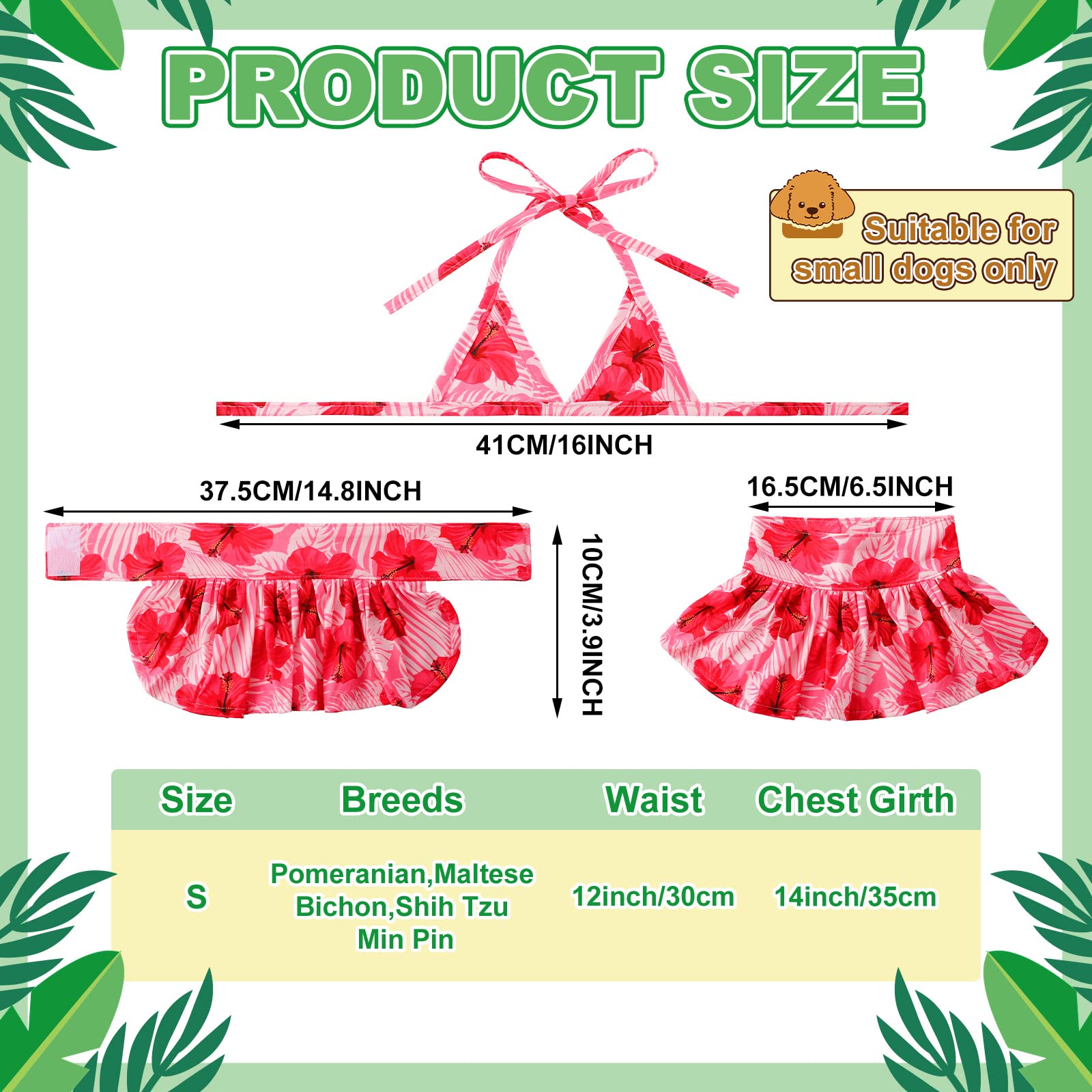 Snapklik.com : 4 Pack Summer Themed Dog Bikini For Small Dogs Bathing ...
