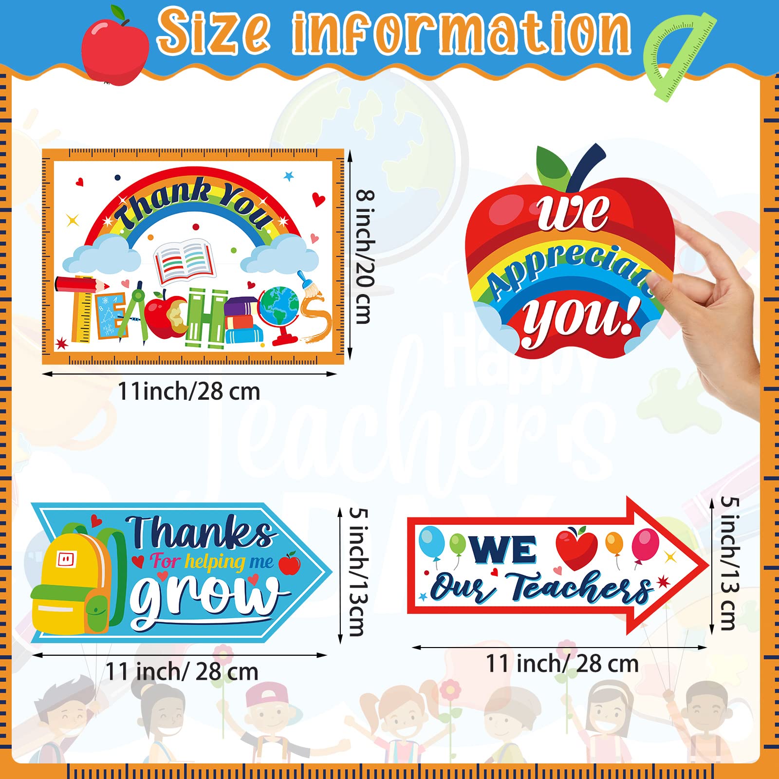 Snapklik.com : 20 Pcs Teacher Appreciation Signs Thank You Teachers ...