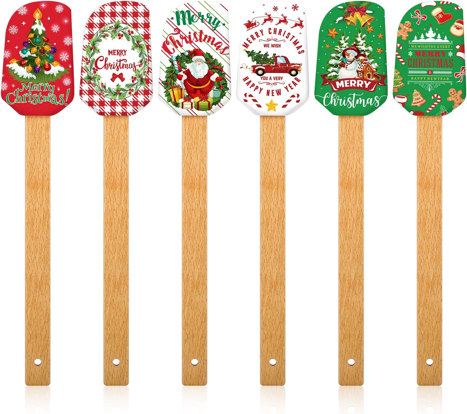 Amazon.com: Patelai Christmas Silicone Spatula Xmas Cake Spatula with ...