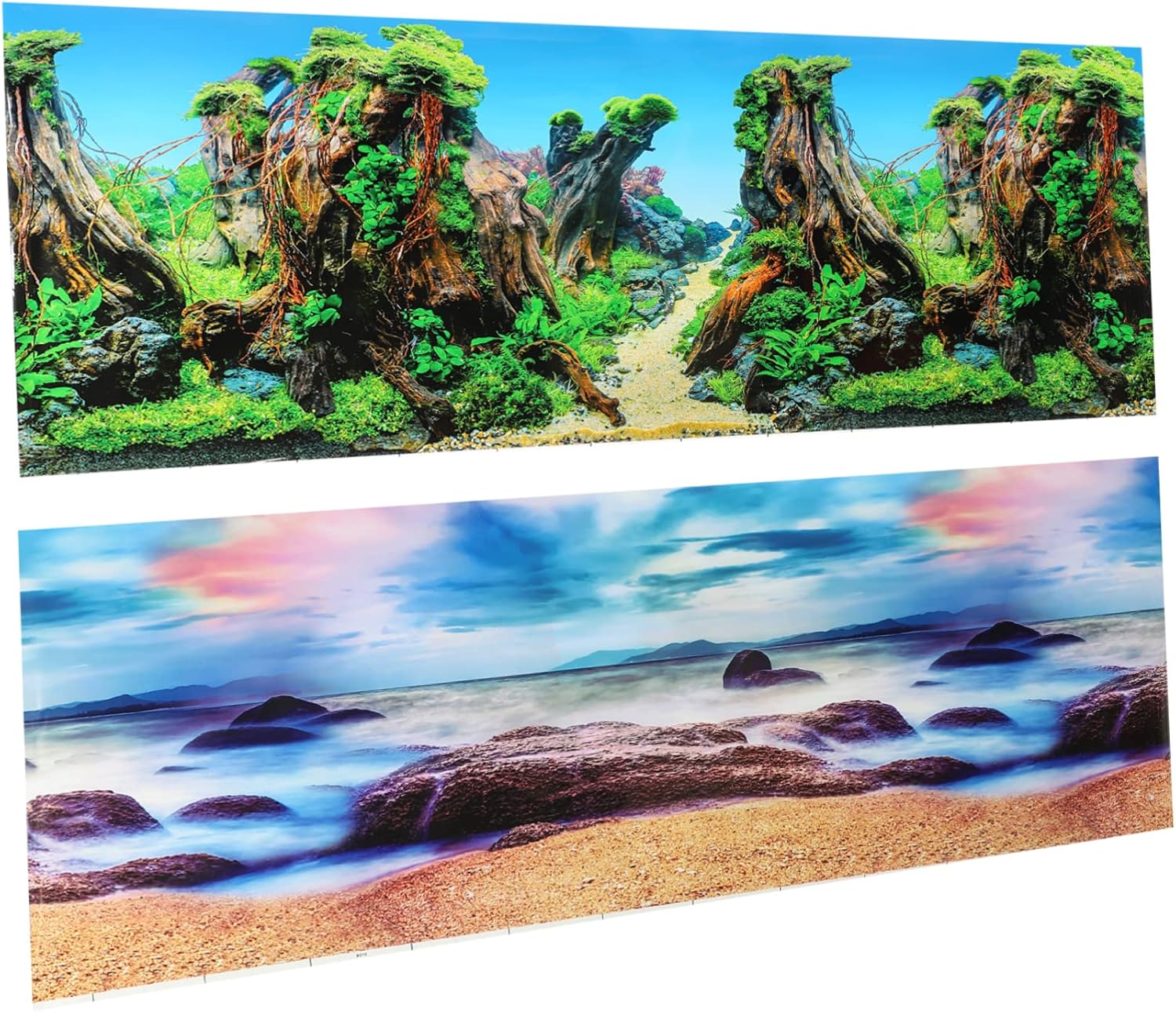 Amazon.com : PRETYZOOM Fish Tank Background Paper 3D Fish Tank ...