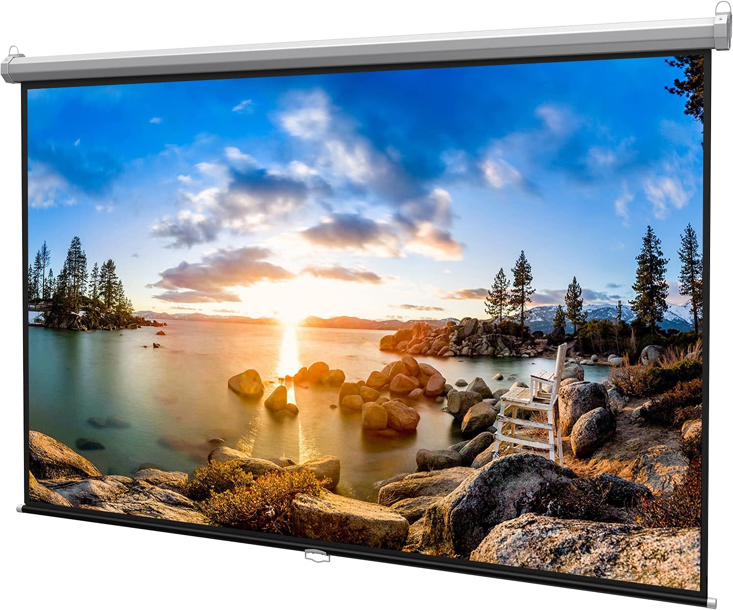 Amazon.com: PERLESMITH Manual Pull Down Projector Screen 100 inch 16:9 ...