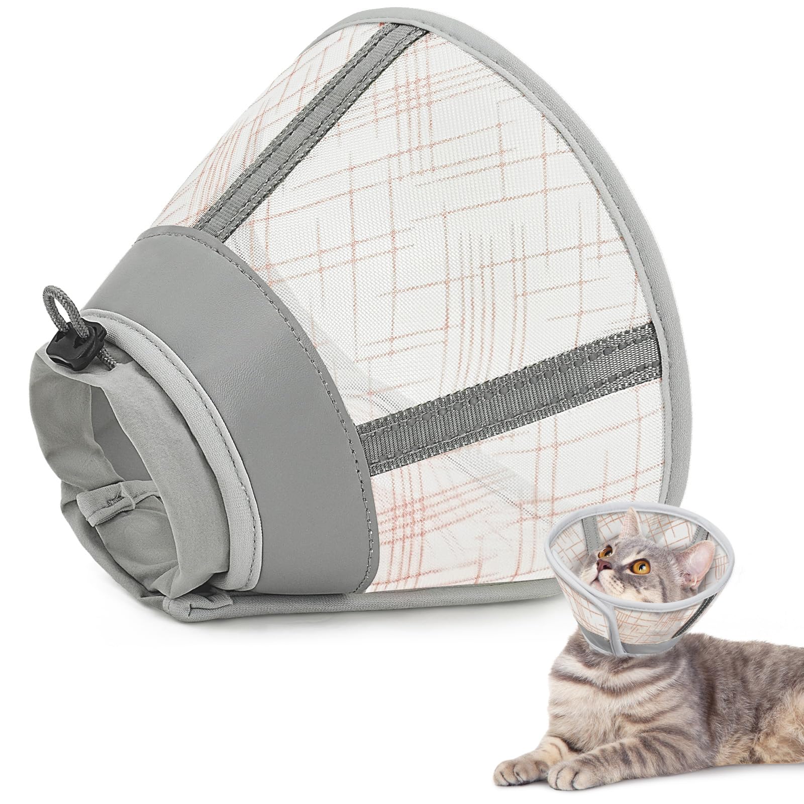 Amazon.com : Supet Cat Cone Collar Soft, Air Mesh Cat Recovery Cone ...