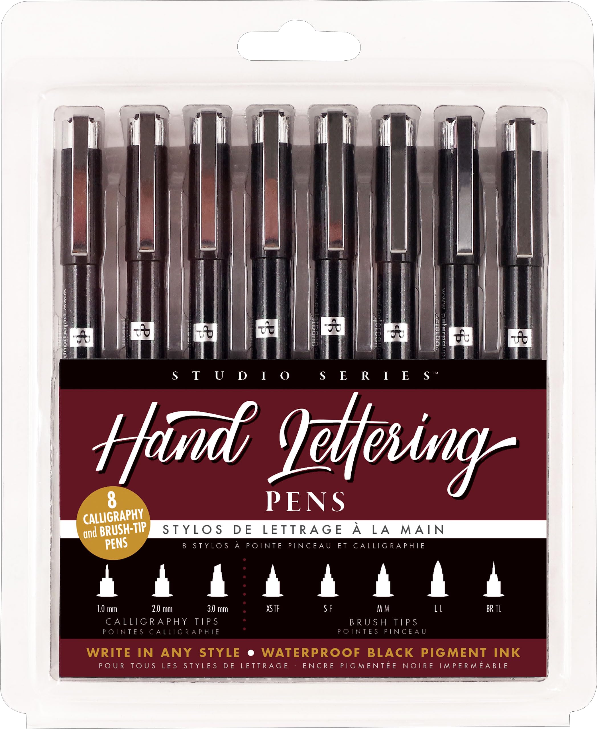 Studio Series Hand Lettering Pens (Set of 8 pens) : Peter Pauper Press ...