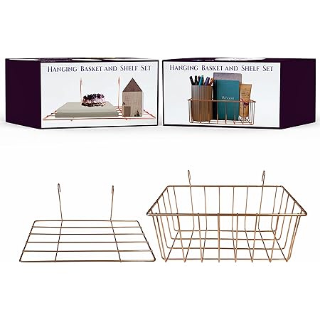 Amazon.com - Grid Wall Shelf and Basket for Wall Grid Panel ...