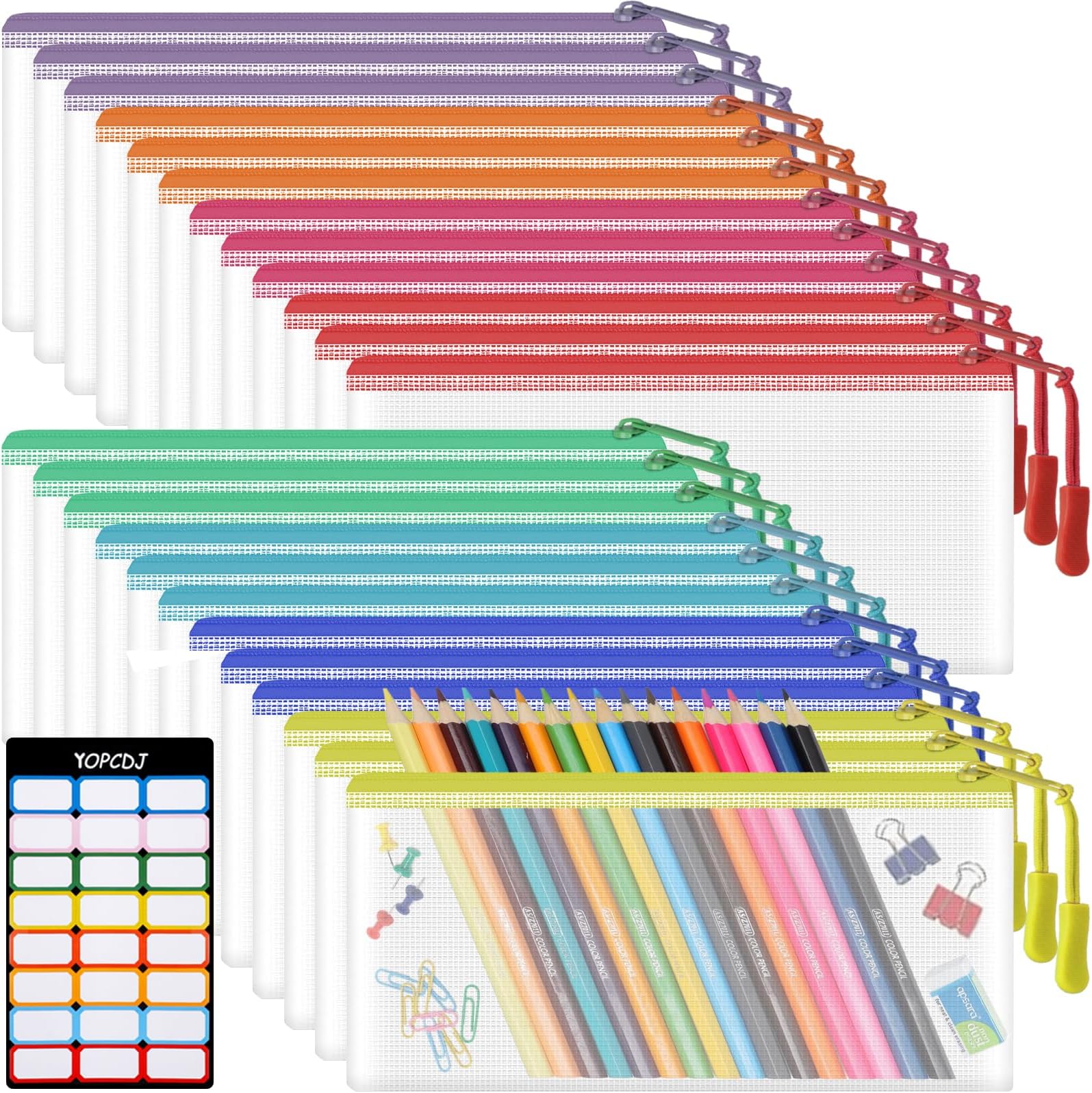 Amazon.com: YOPCDJ 48 Pack Mesh Zipper Pouch Bags Small, Zipper Pencil ...