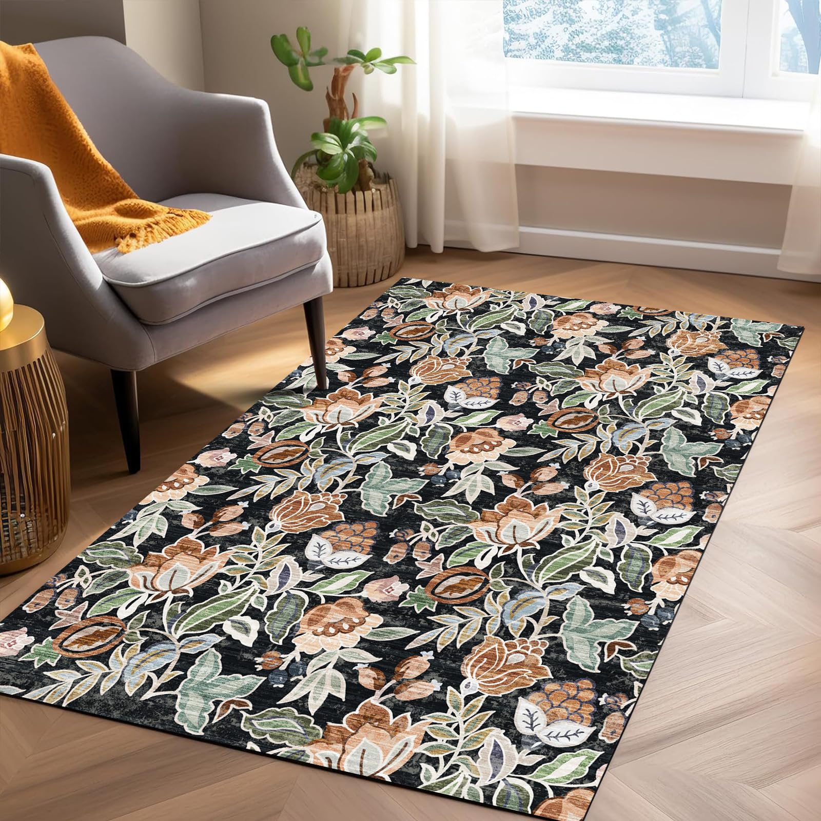 Amazon.com: 3x5 Bedroom Rug Washable Area Rugs Non Slip Low Pile Boho ...