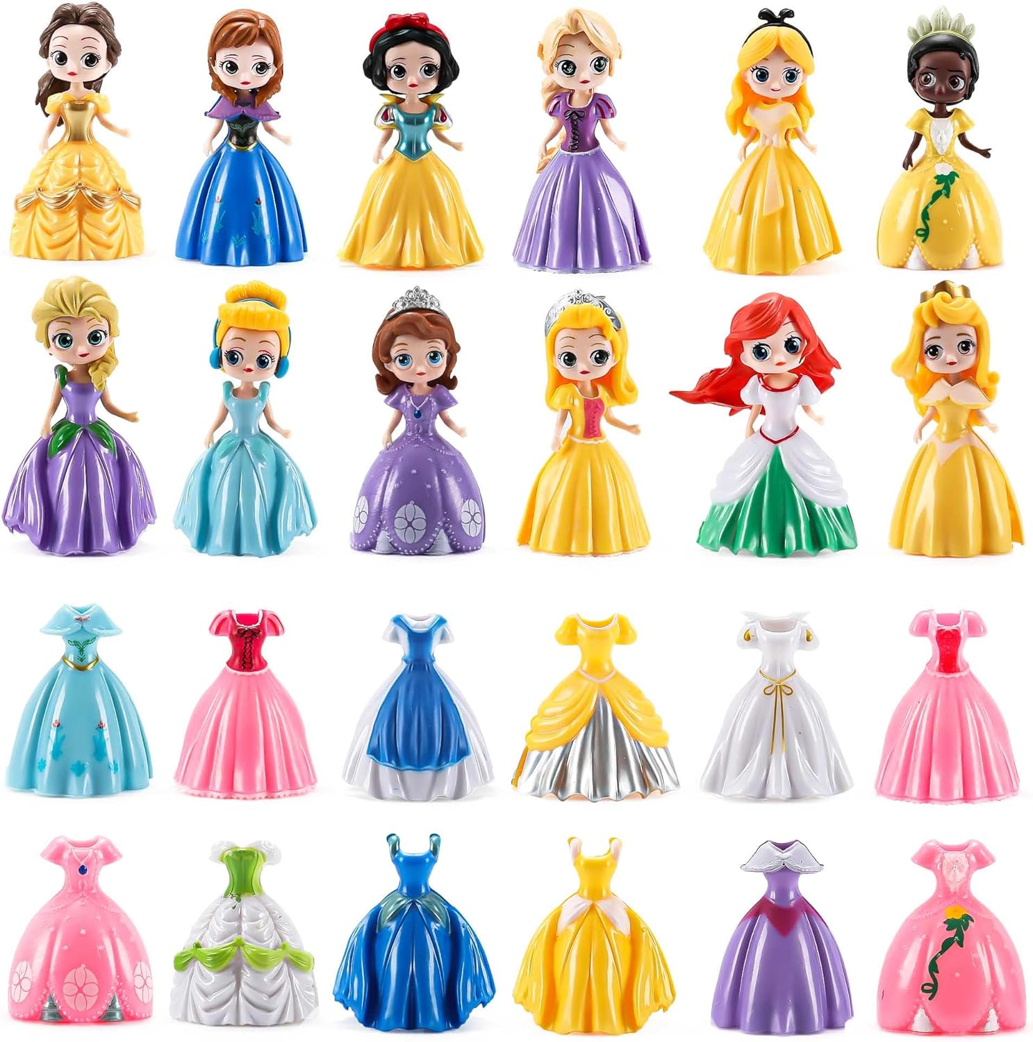 Amazon.com: Bicakza Princess Figures Toy for Girls - 12 Princesses with ...