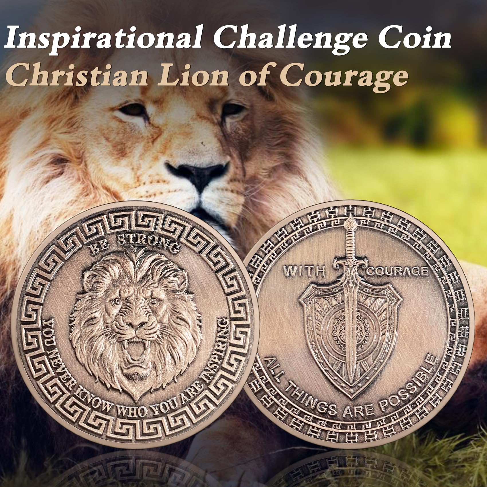 Lion Warriors Faith Coin Religious Challenge Coin With Lion Design ...