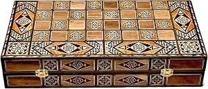 Amazon.com: 16” Backgammon Board and Chess Set from Lebanon | 100% ...