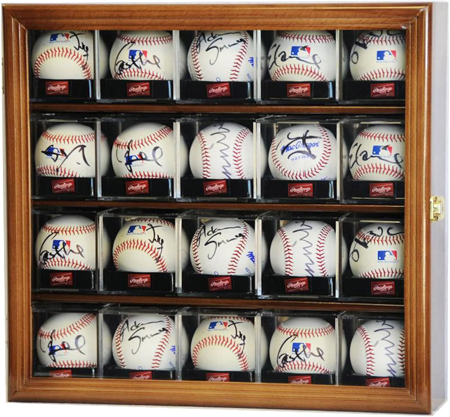 Amazon.com: 20 Baseball Acrylic Cubes Display Case Cabinet (Walnut ...