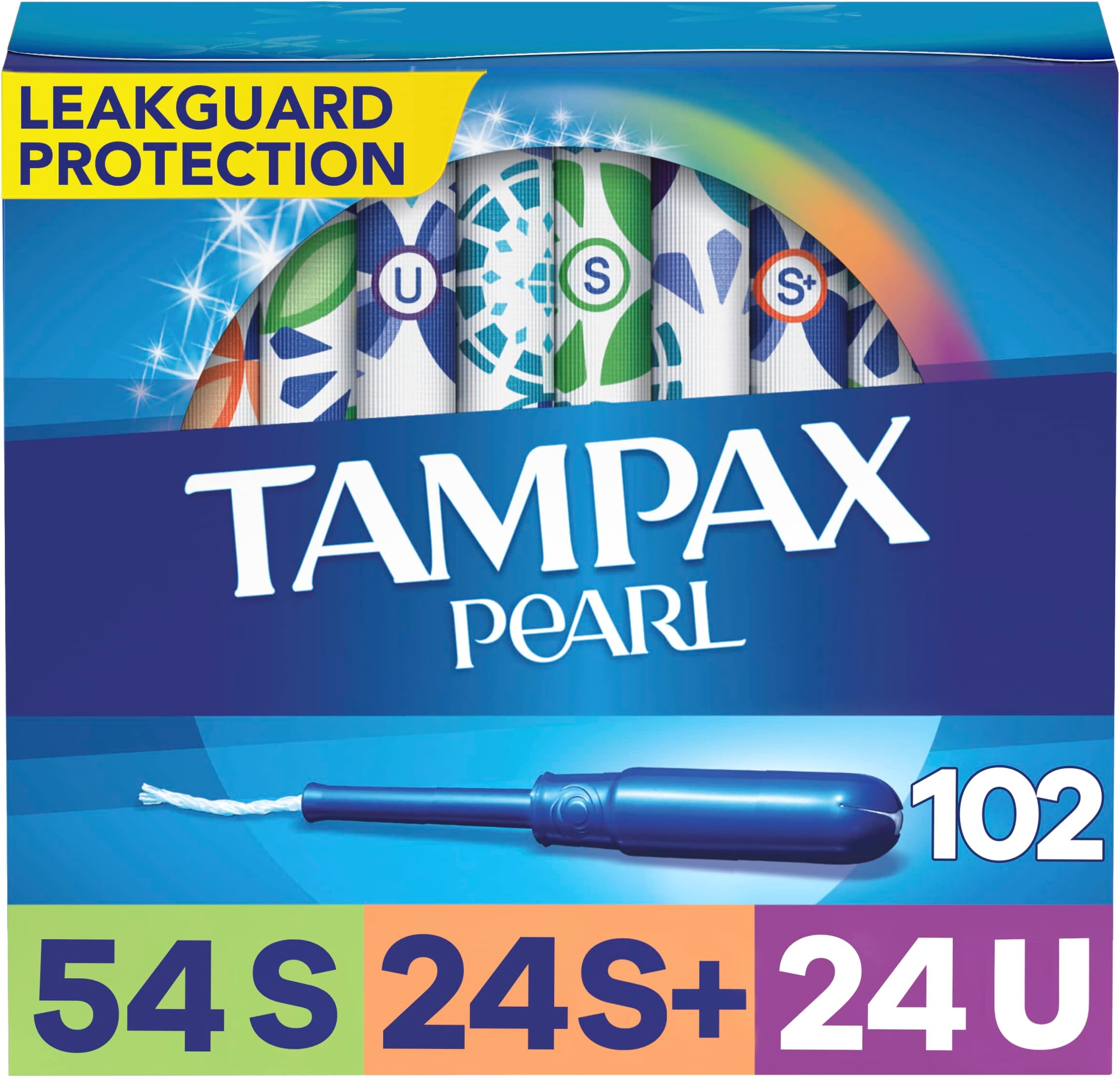 Amazon.com: Tampax Pearl Tampons, with LeakGuard Braid, Ultra ...