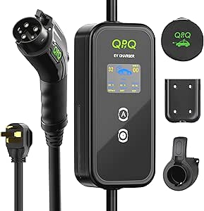 Amazon.com: QPQ Level 2 EV Charger 32Amp 110V-240V Portable Level 1&2 EV Charger, Electric Car ...