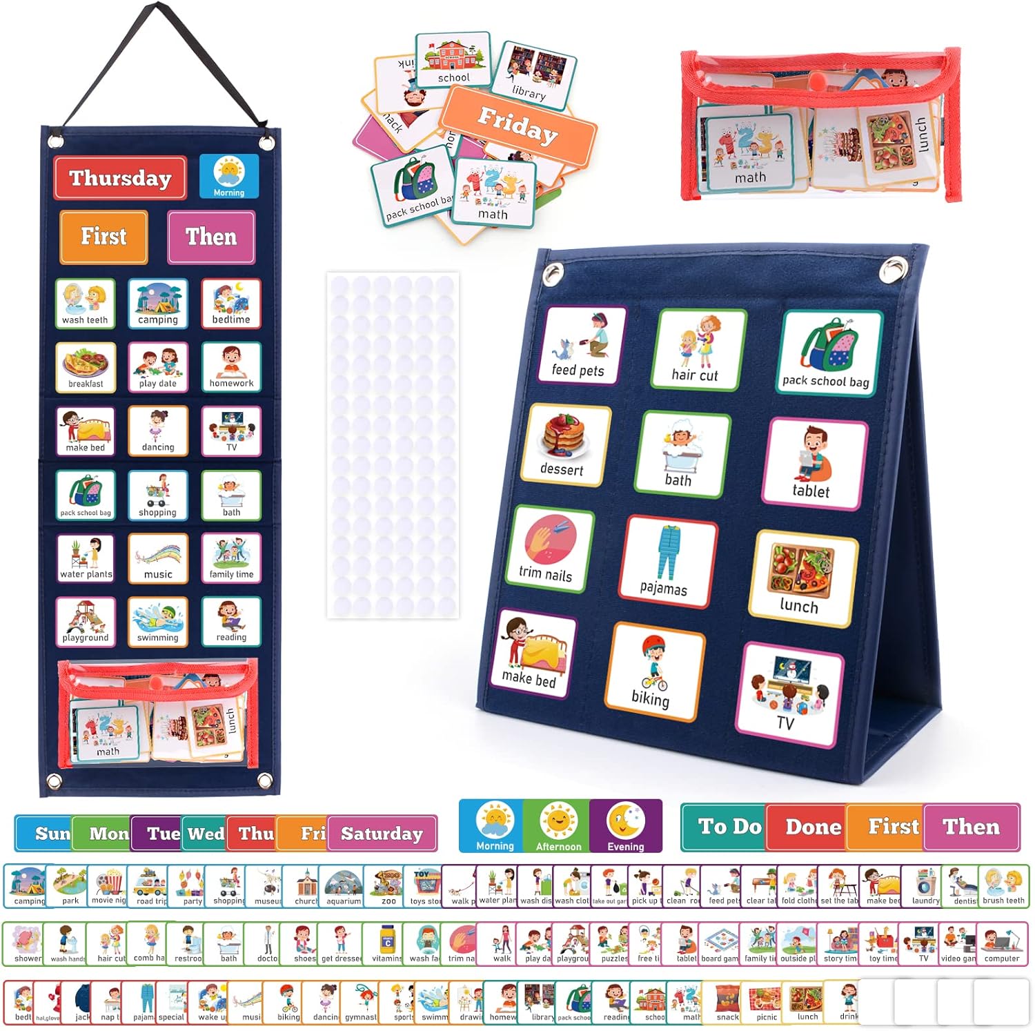Amazon.com: Visual Schedule Chart for Kids, Daily Calendar and Weekly ...