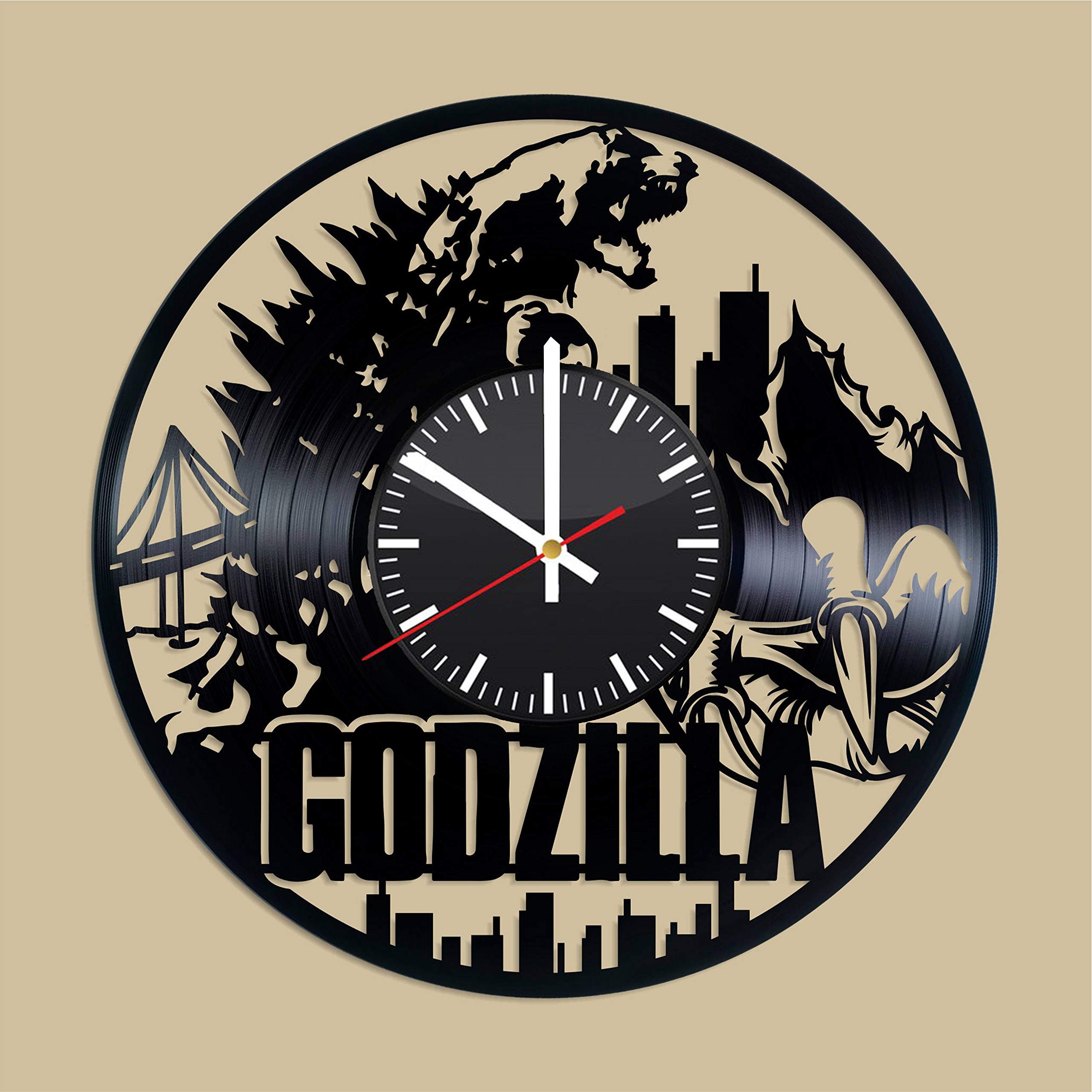 Buy Godzilla vinyl clock Godzilla wall decor Godzilla wall Godzilla ...