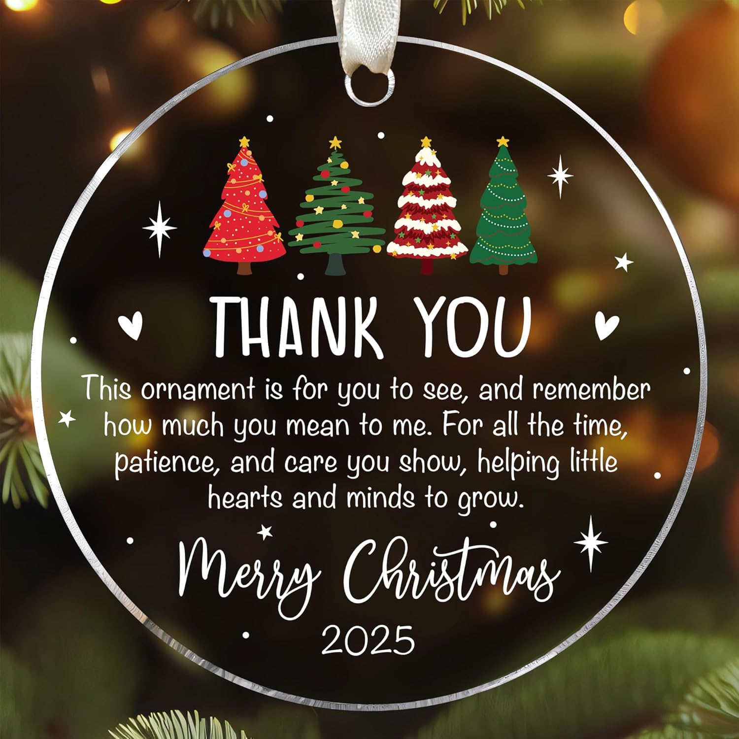 Amazon.com: TUMSHANIP Teacher Ornament - Teacher Christmas Ornaments ...