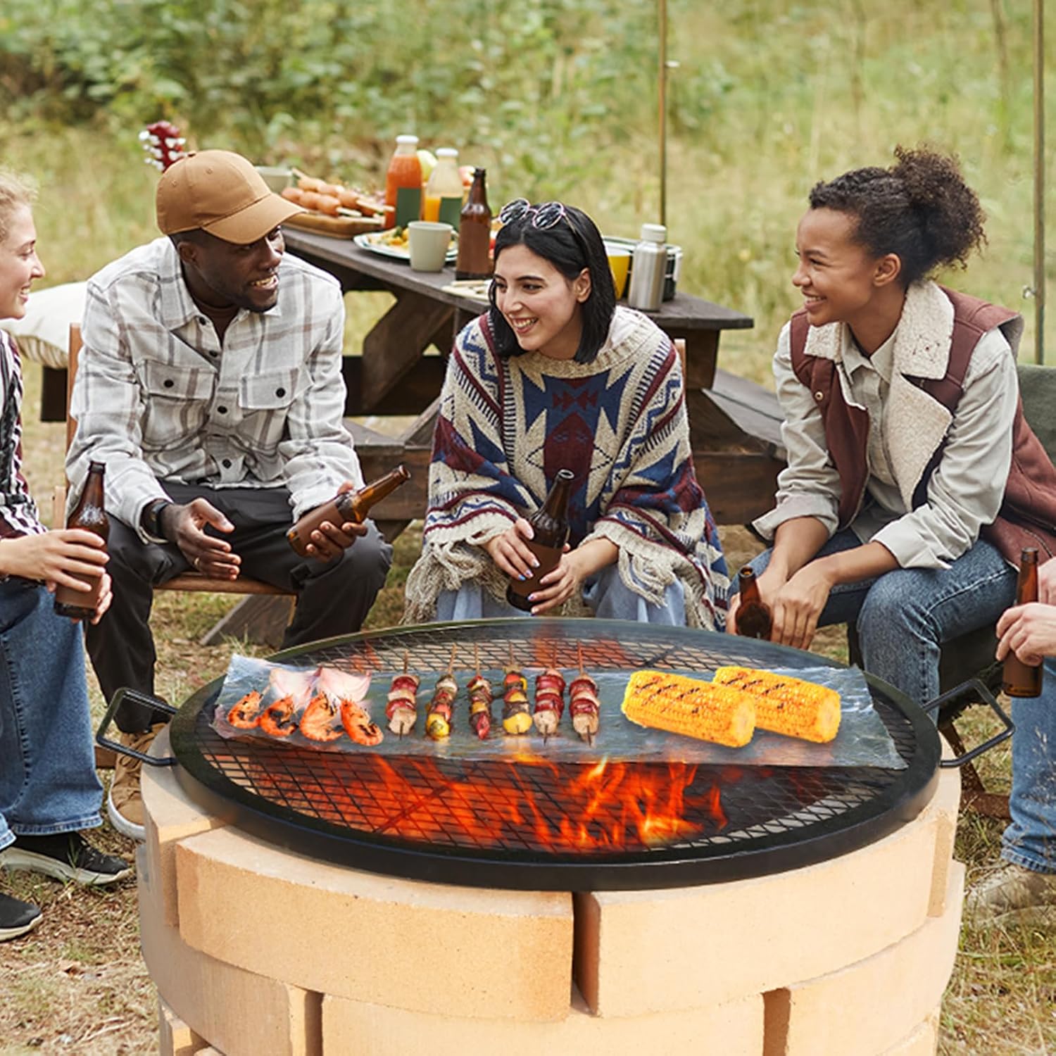 VEVOR X-Marks – Rejilla para fogata, parrilla de cocción redonda ...