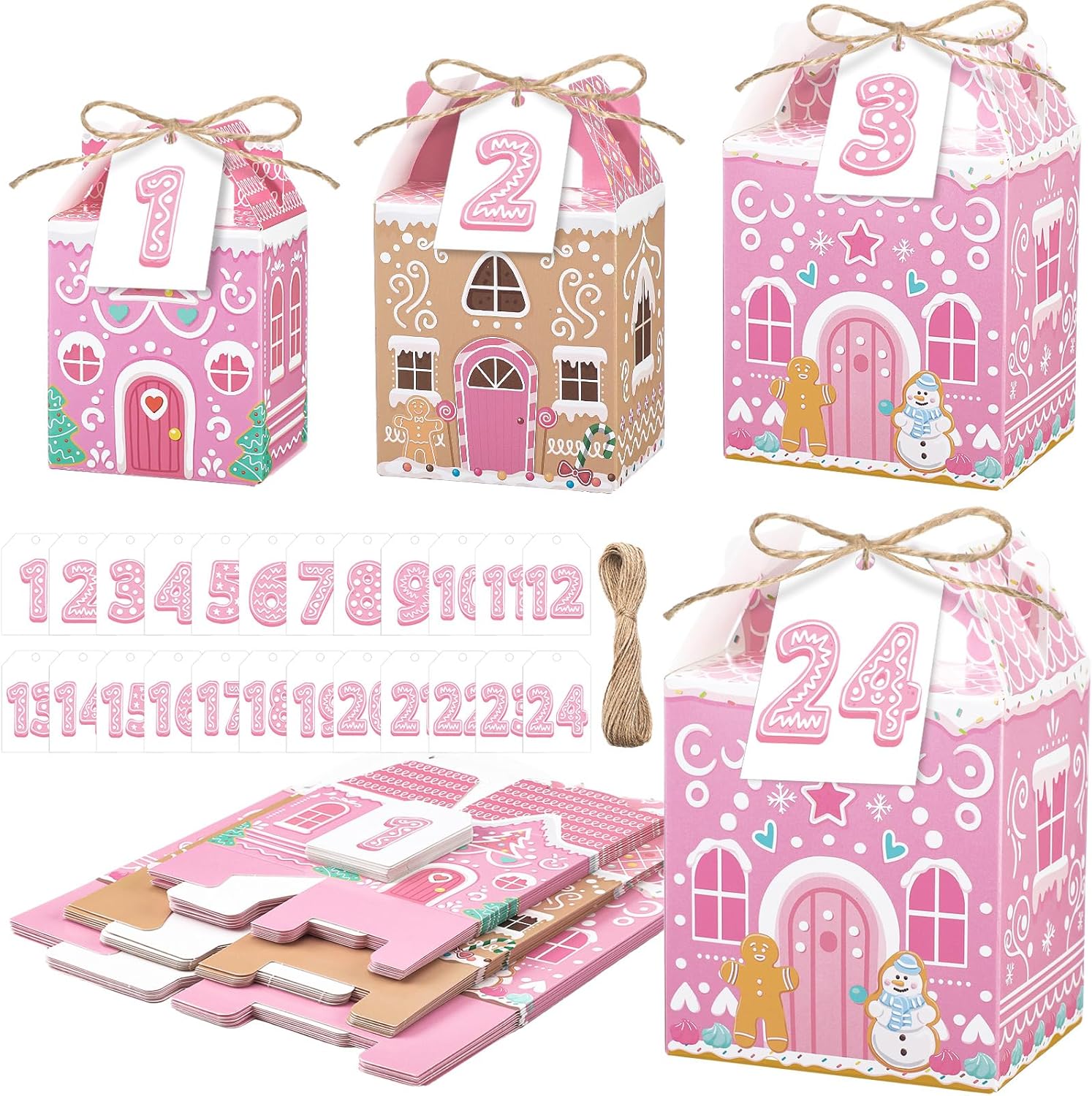 Amazon.com: Zhanmai 24 Pcs DIY Christmas Empty Advent Calendar Boxes ...