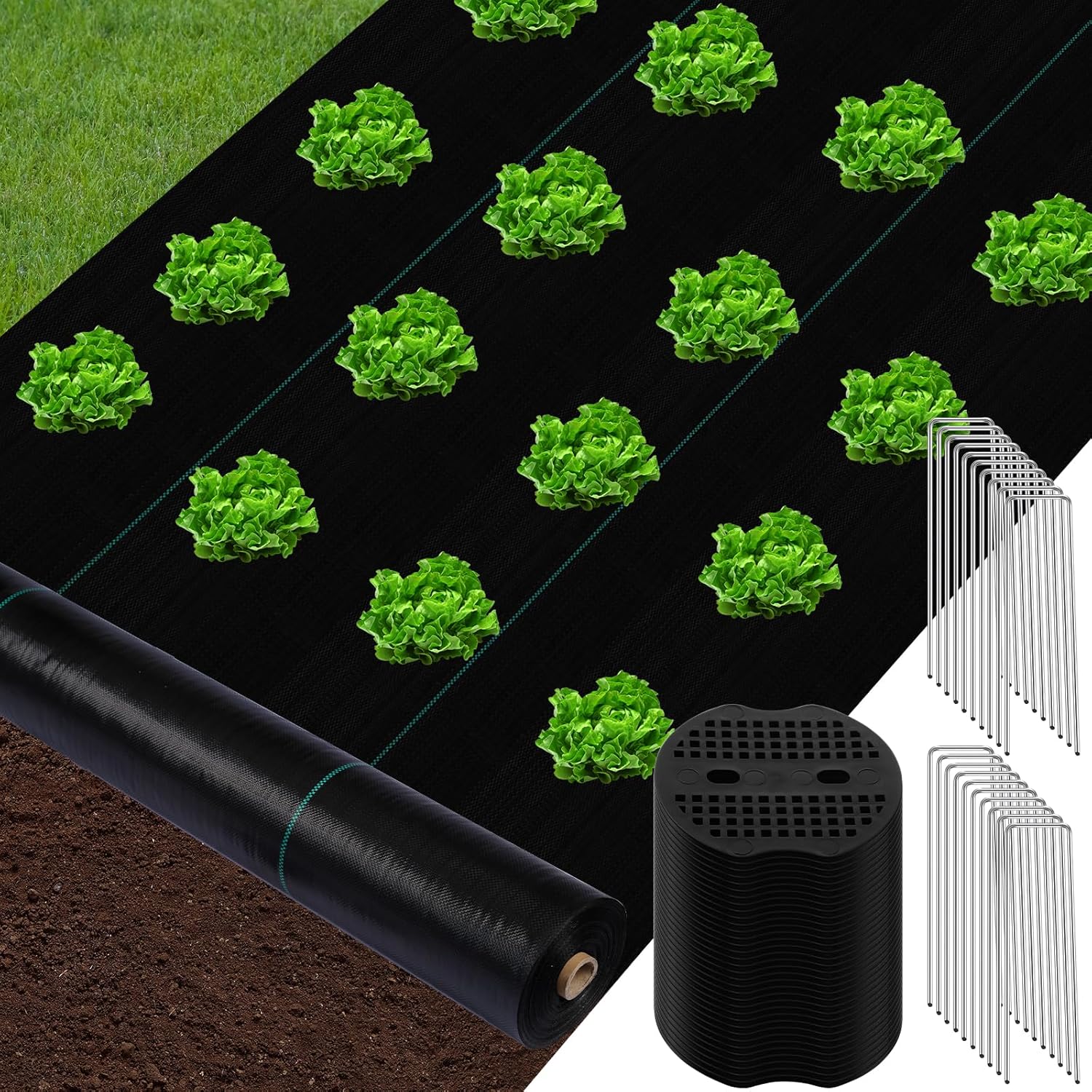 Amazon.com : Windyun 2 Pcs 3 x 50 ft Weed Barrier Landscape Fabric ...