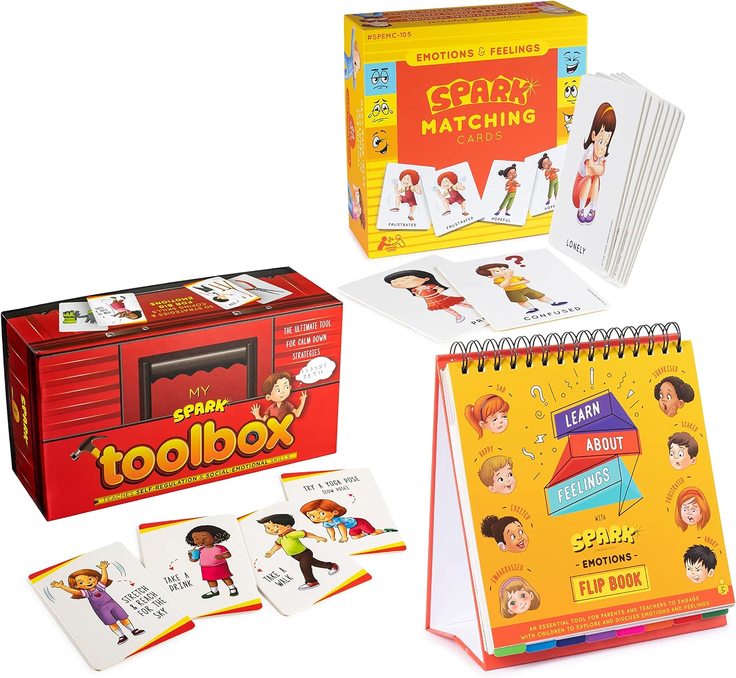 Amazon.com: SPARK INNOVATIONS Emotions Flipbook, Feeling Cards Memory ...