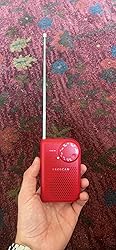 Amazon.com: Portable AM/FM Pocket Radio With Built-In Speaker, Red ...